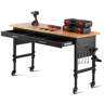WFX Utility™ 60" Workbench on Wheels Adjustable Height Table with Power ...