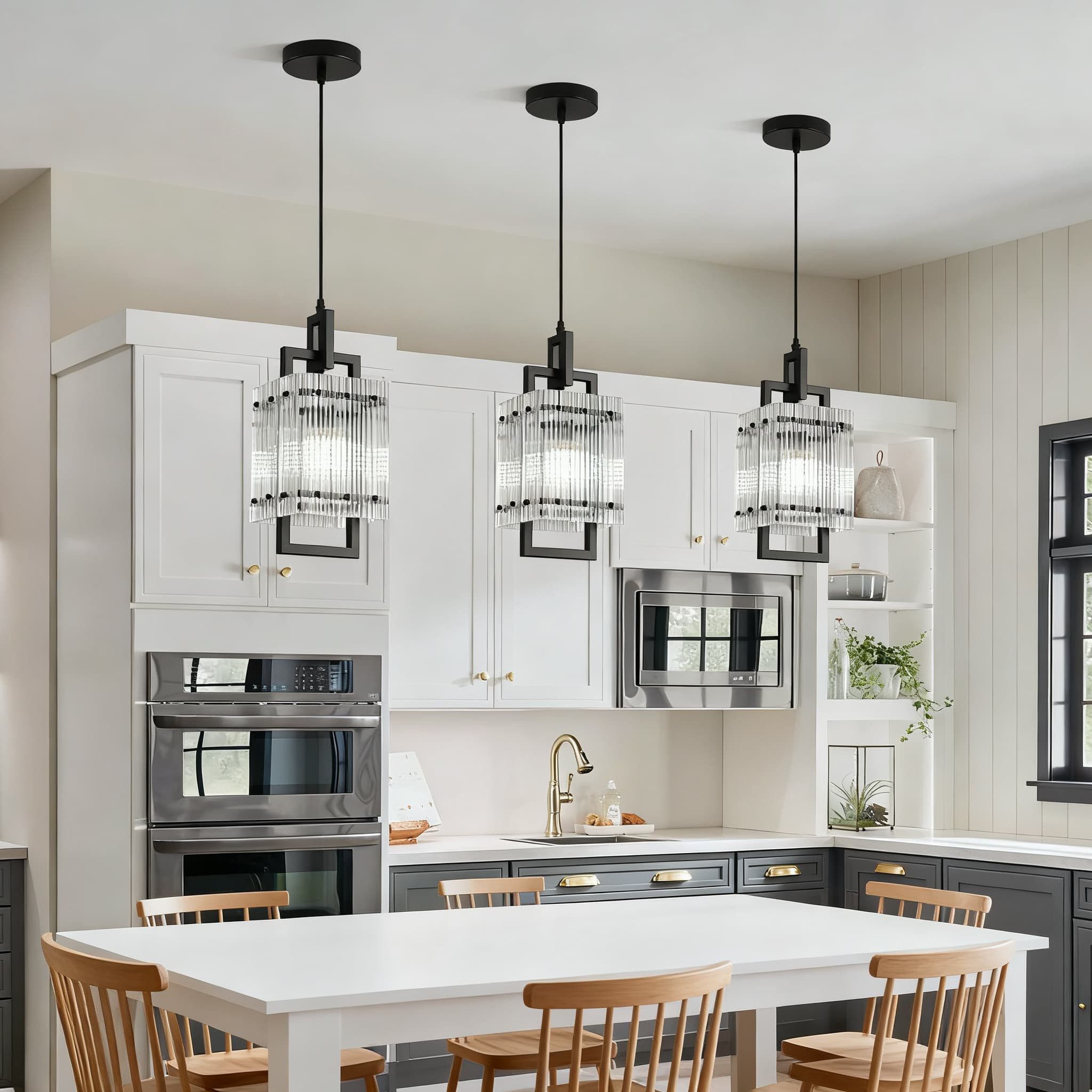 Everly Quinn Modern Adjustable Pendant Light Fixture With Water Ripple ...