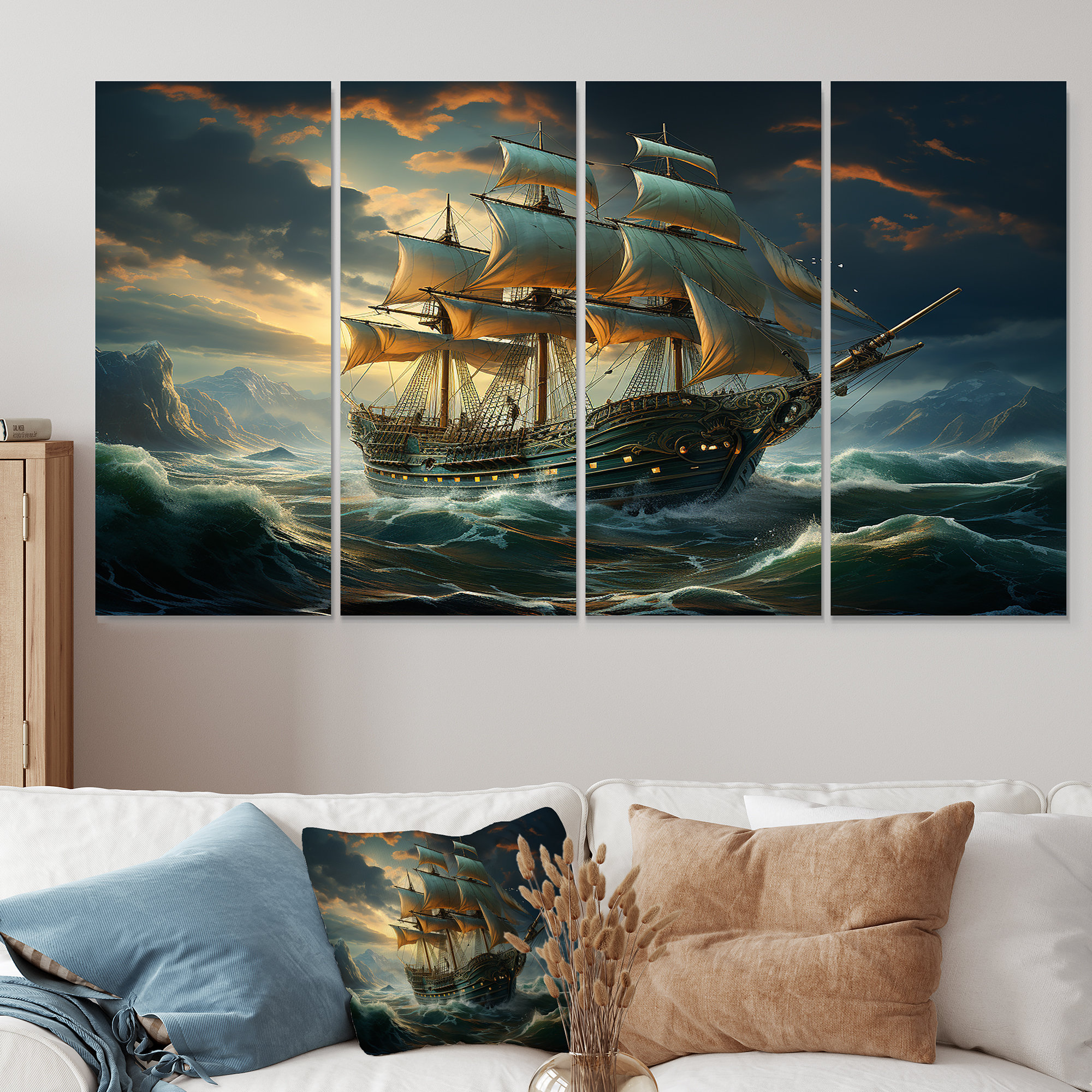 Breakwater Bay «Pirate Ship Legacy I - Pirate», art mural 4 pièces ...