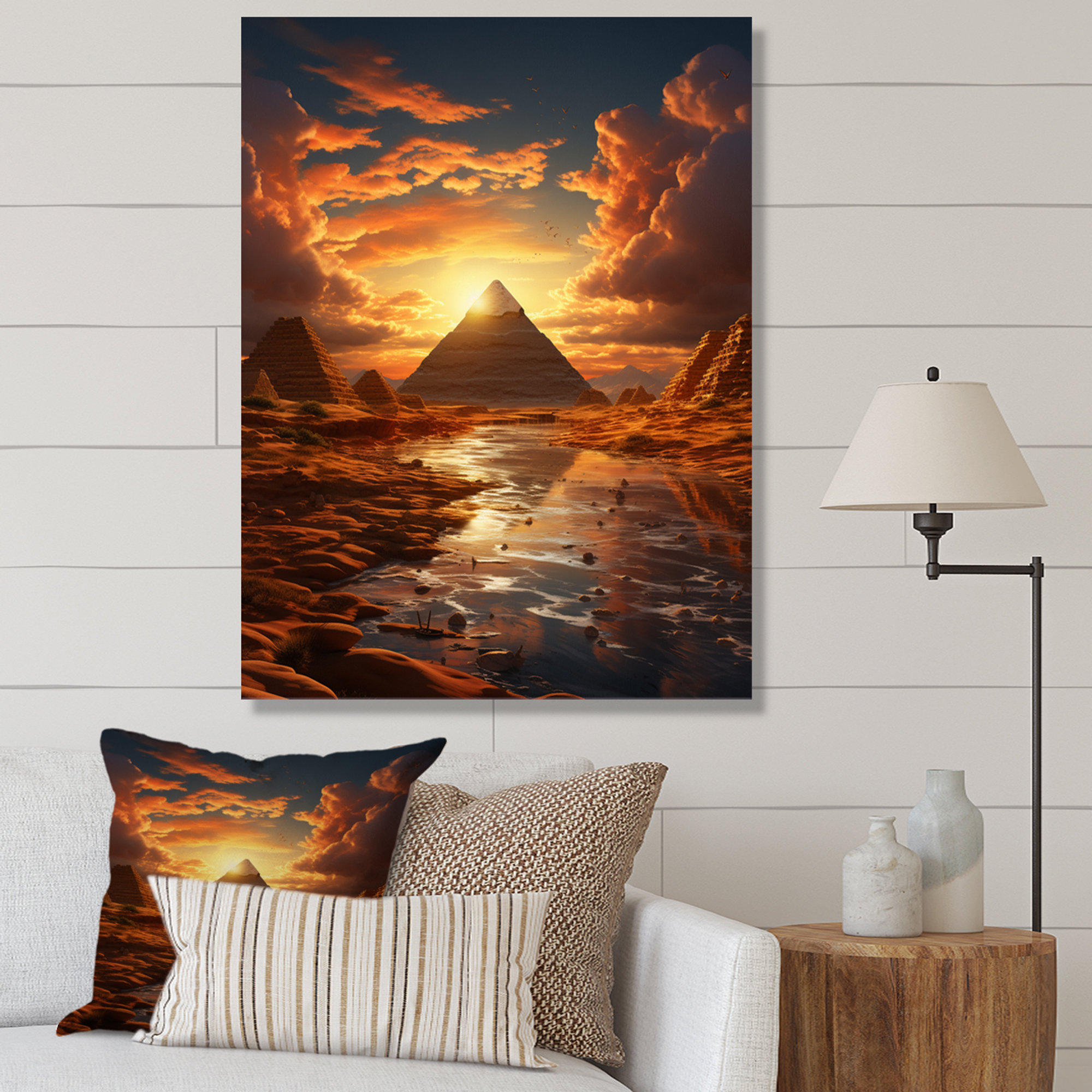 Millwood Pines Egypt Golden Pyramids I - Egypt Wall Decor - Wayfair Canada