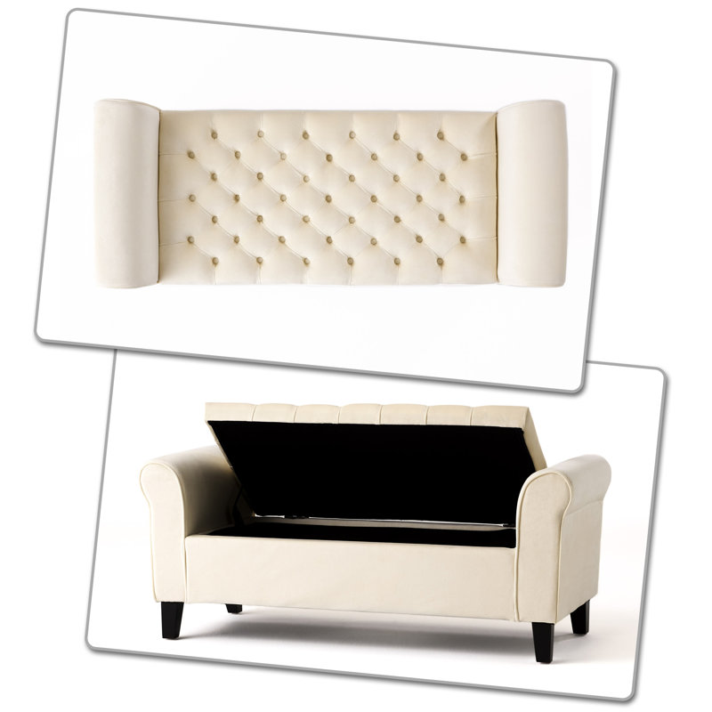 Lark Manor™ Bevash Velvet Upholstered Storage Bench | Wayfair