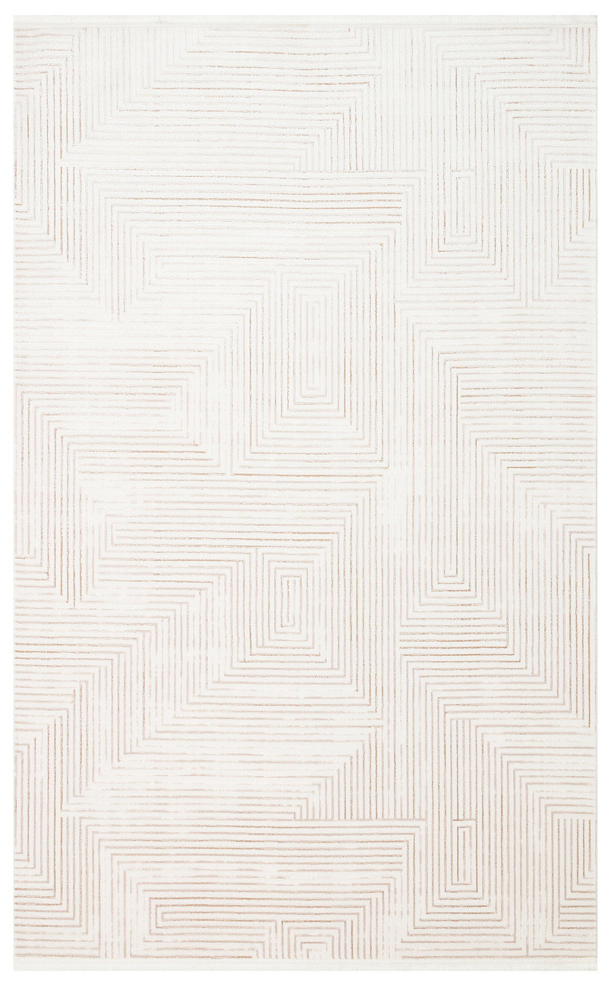 Aegean House Ganges Cream Geometric Acrylic Machine Made Area Rug ...