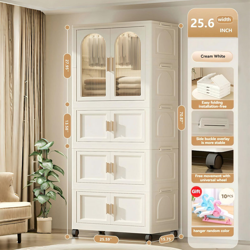Rebrilliant Tapanes PP Wide Folding Wardrobe | Wayfair