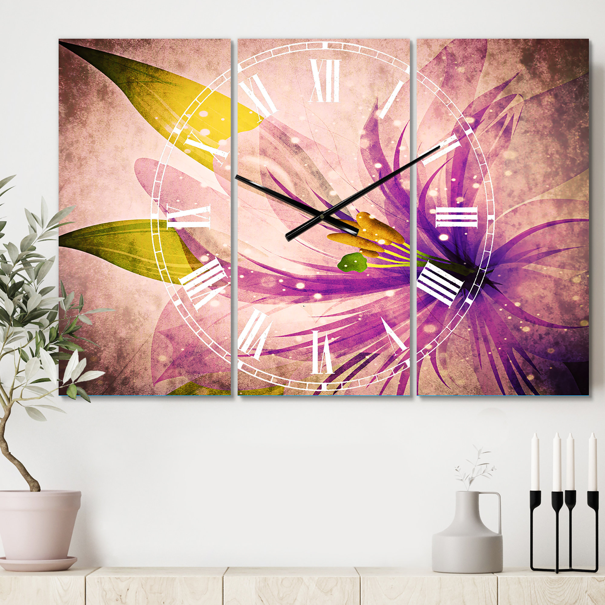 East Urban Home Glowing Lily Flower - Traditional wall clock - Wayfair ...