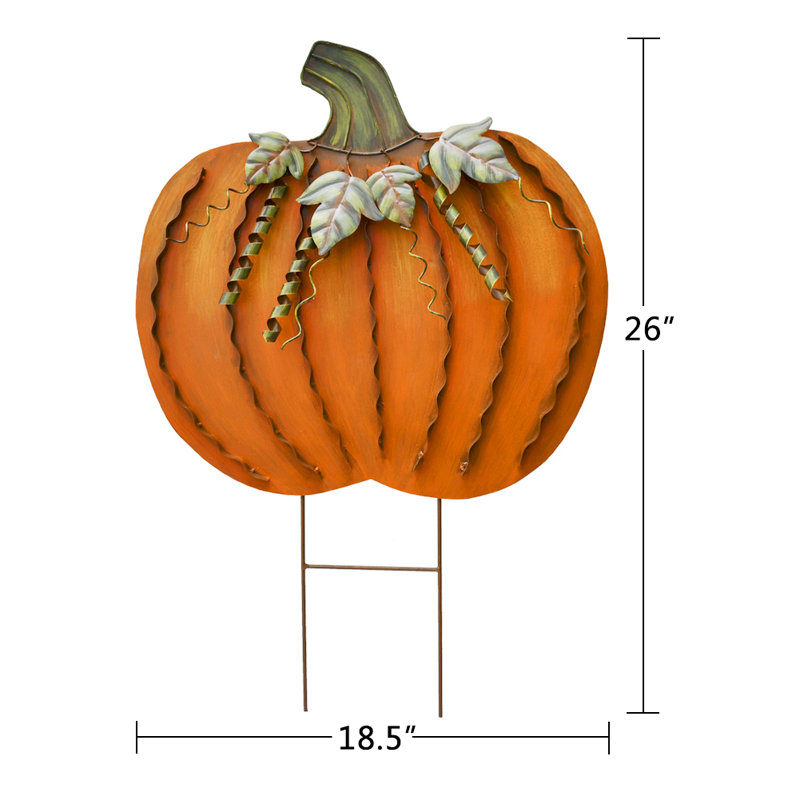 The Holiday Aisle® Metal Yard Sign with Autumn Harvest Thanksgiving ...