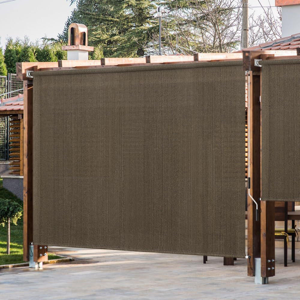 SHANXIQIANNA Patio Shades Roll Up Outdoor Blind, 4’ W x 6’ H Cordless ...