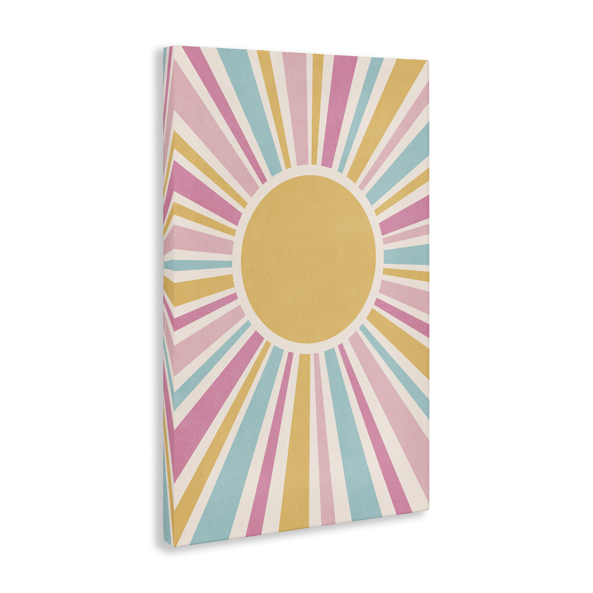 Red Barrel Studio Groovy Pastel Sun Rays Canvas Wall Art by Nataly ...