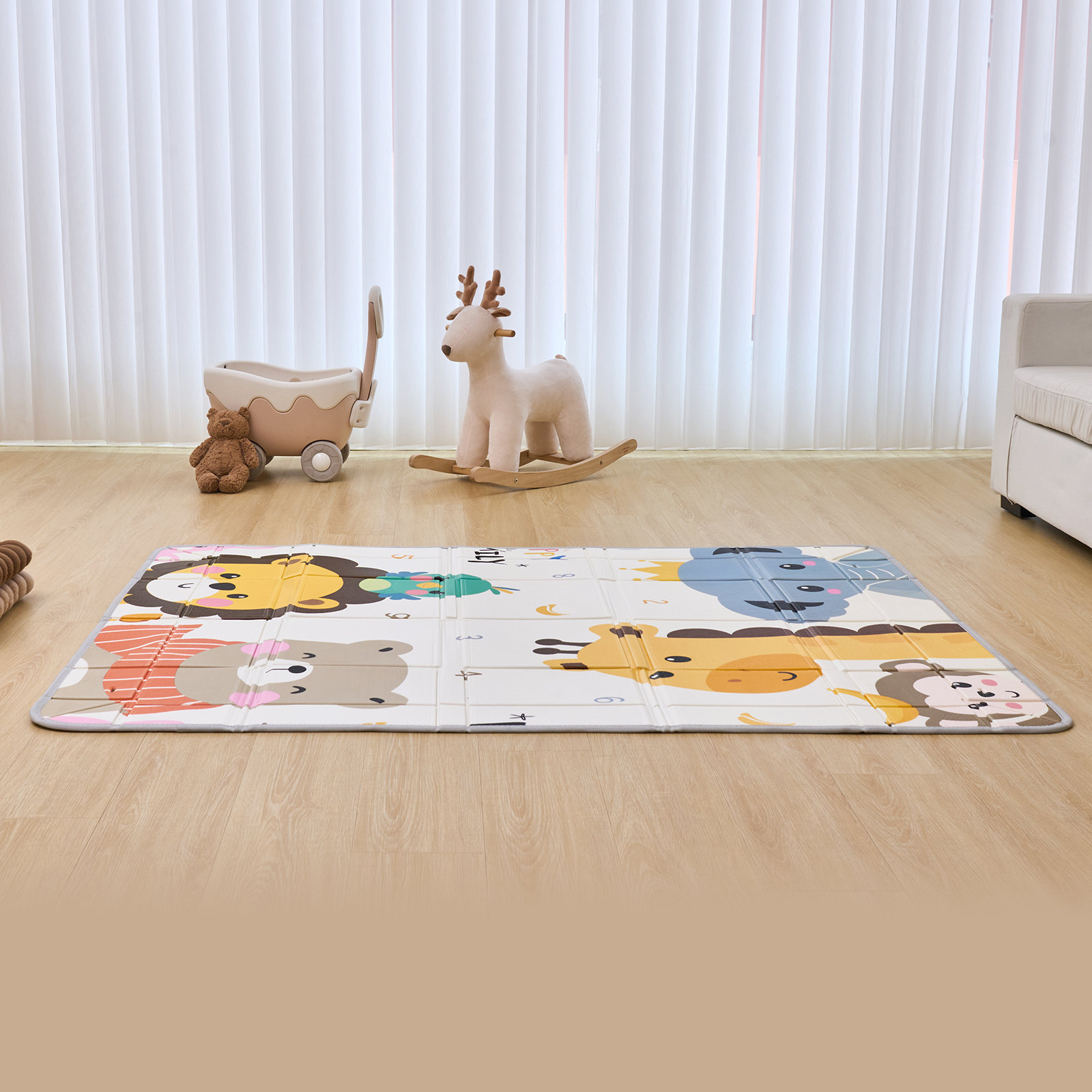 VEVOR 59"x71" Baby Play Mat Kids Crawling Soft Activity Floor Playmat 2 ...