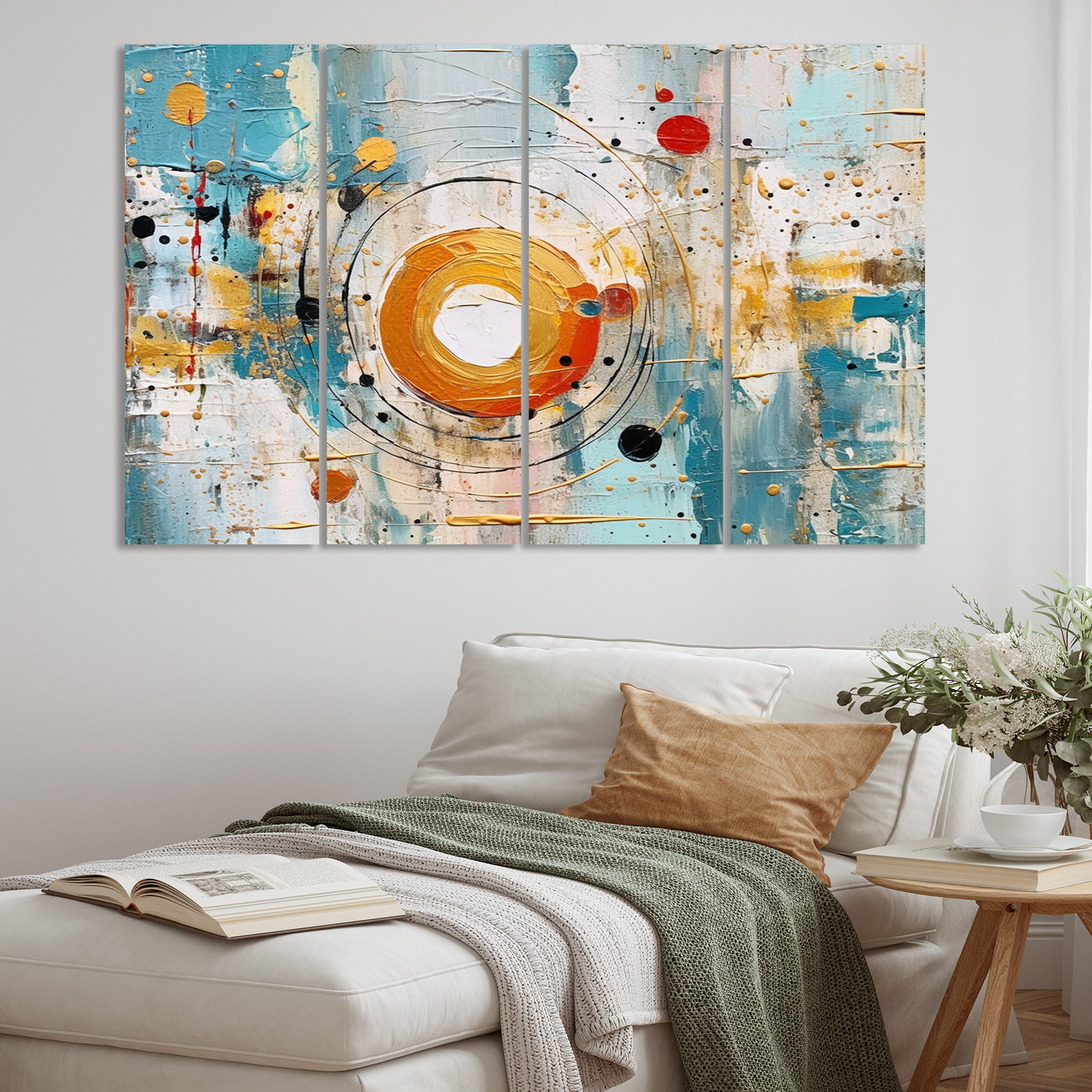 Design Art Yellow Sky Blue Geometric Reflections - Abstract Shapes ...