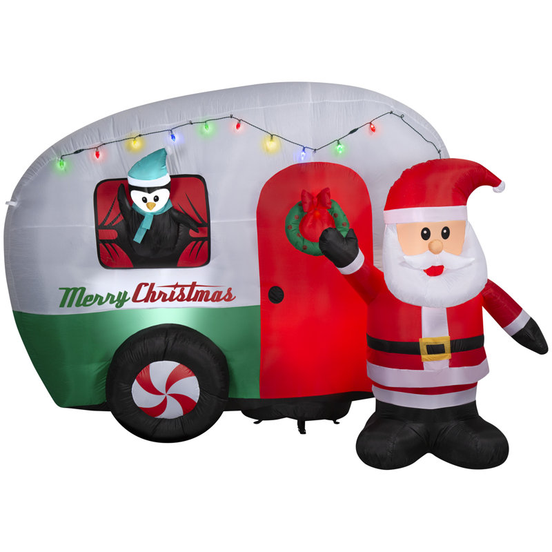 Gemmy Industries Christmas Inflatable Santa's RV | Wayfair