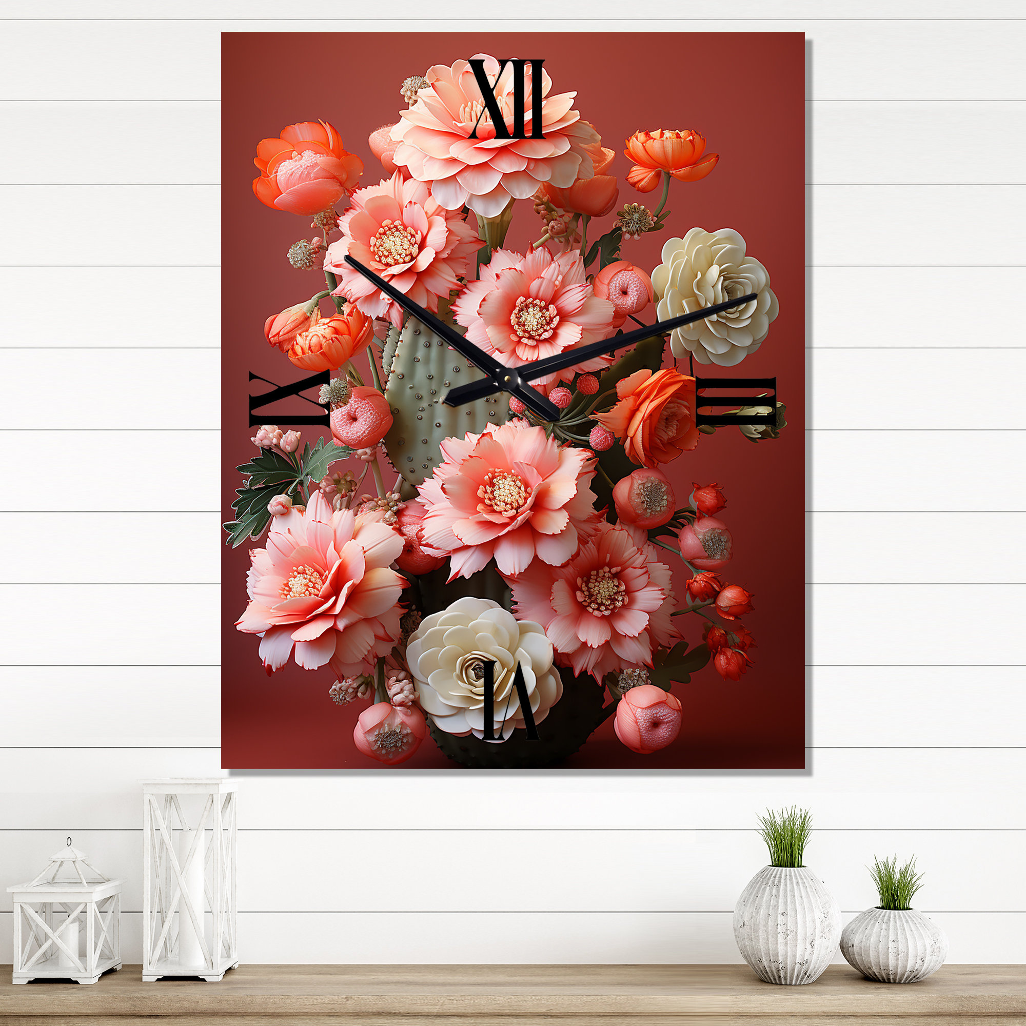 Ivy Bronx Cluster Cactus Collage I - Cactus Wall Clock | Wayfair