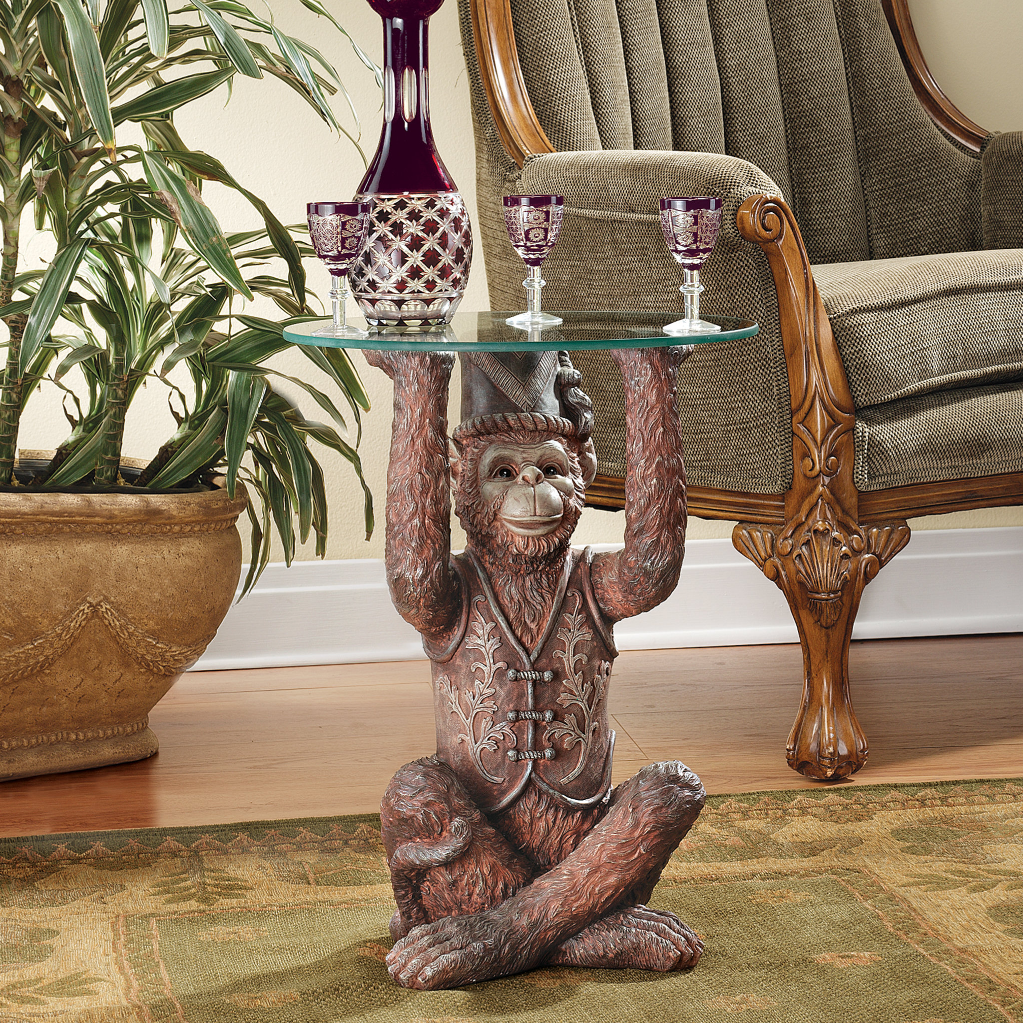 Design Toscano Moroccan Monkey Business Figurine End Table & Reviews ...