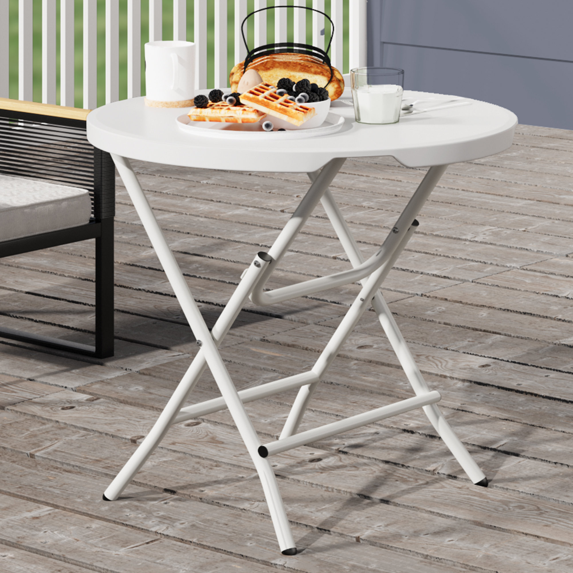 Ebern Designs Kairi Round 32'' Outdoor Dining Table | Wayfair