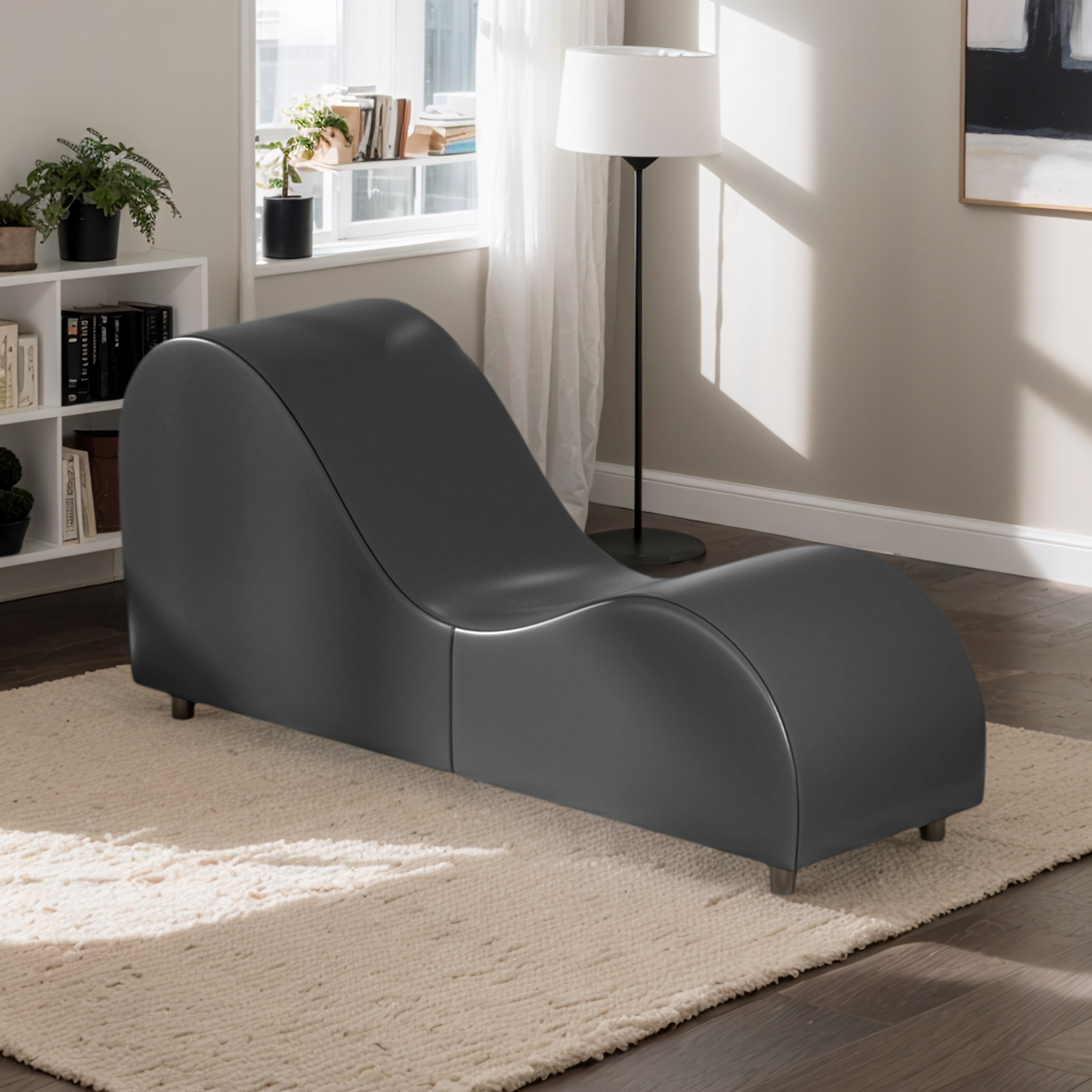 Ebern Designs Velvet Yoga Chair, Modern Curved Yoga Chaise Lounge ...