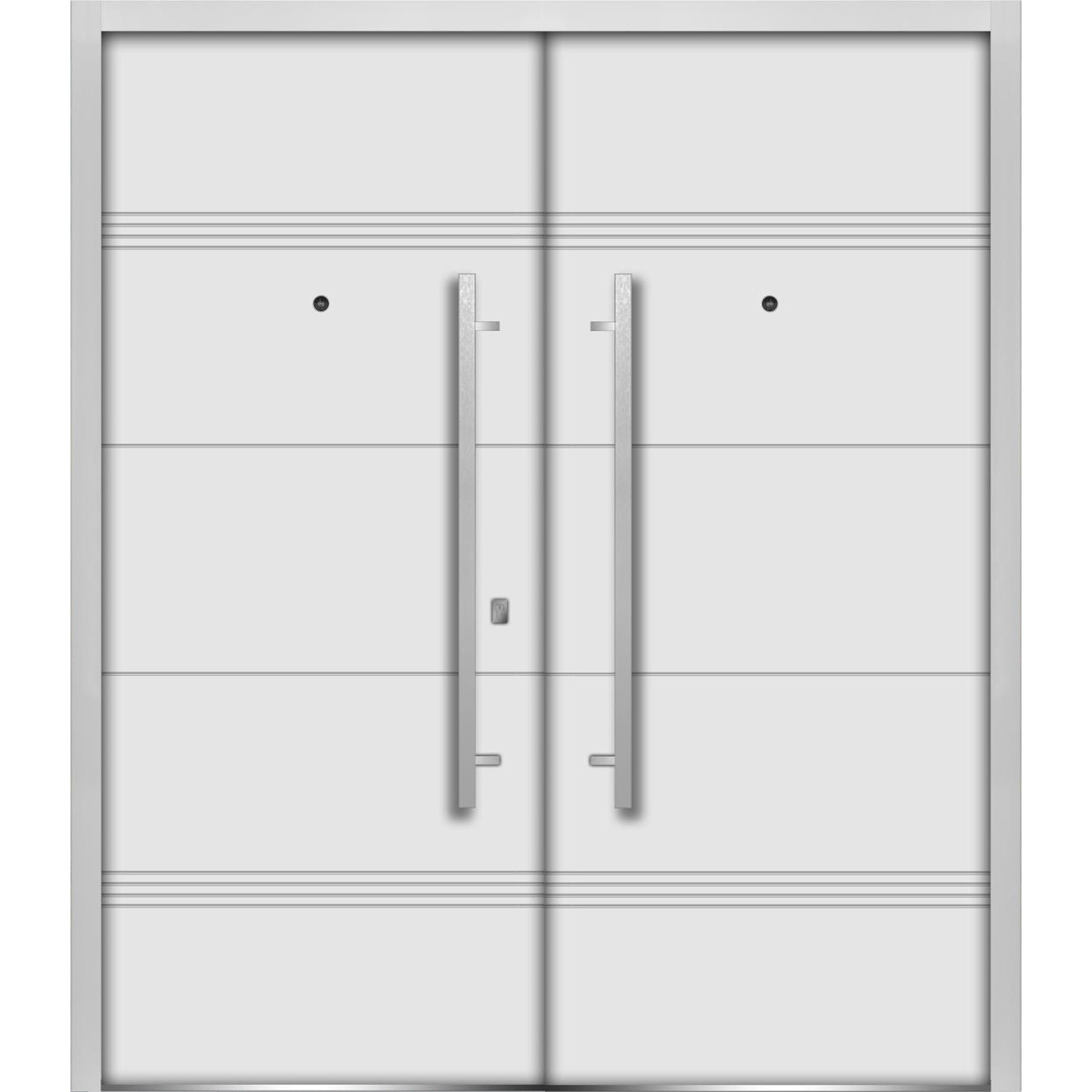 VDomDoors Front Exterior Prehung Metal Double Doors / Deux 1705 White ...