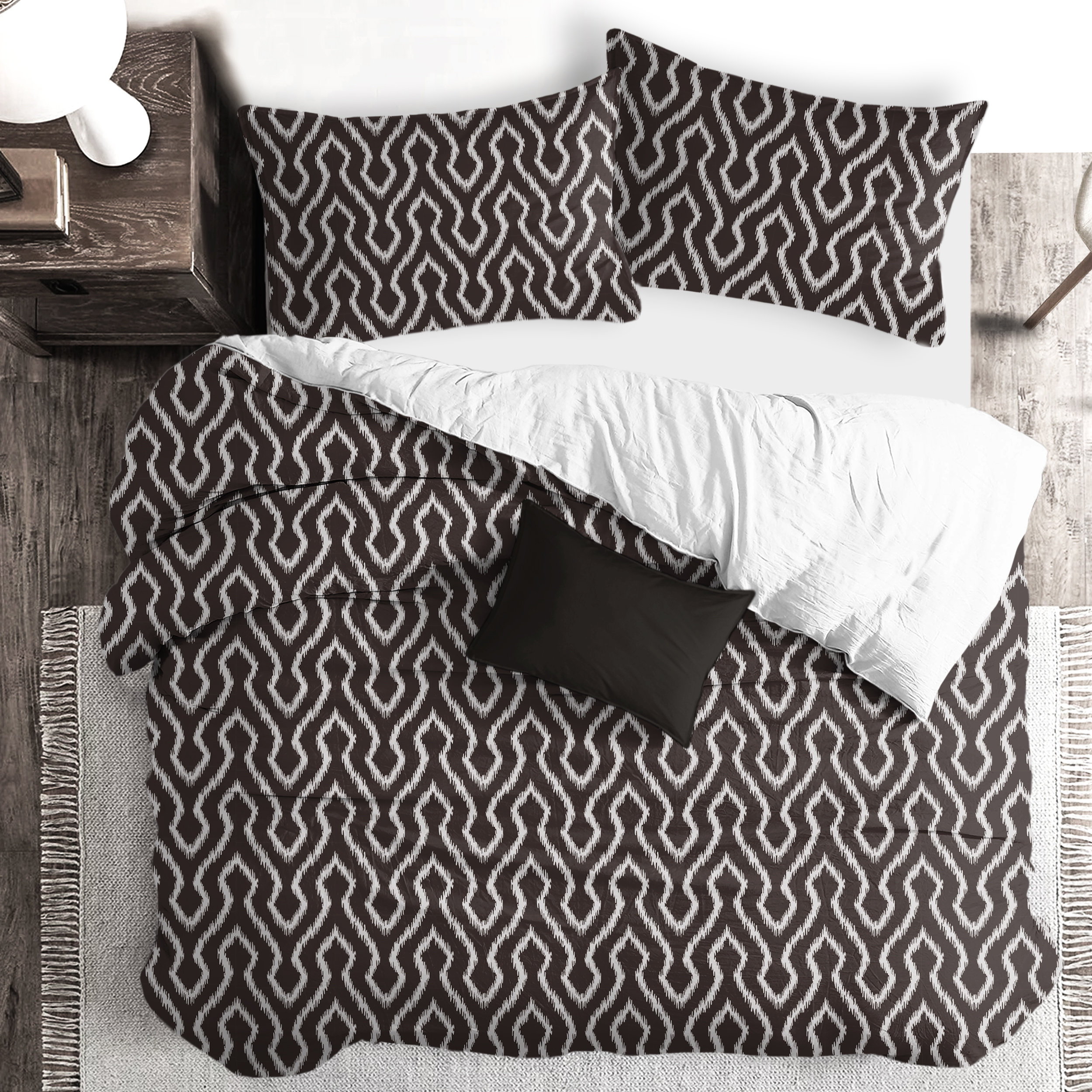 The Tailor's Bed Bendigo Chocolate Queen Duvet Cover & 2 Pillow Shams ...