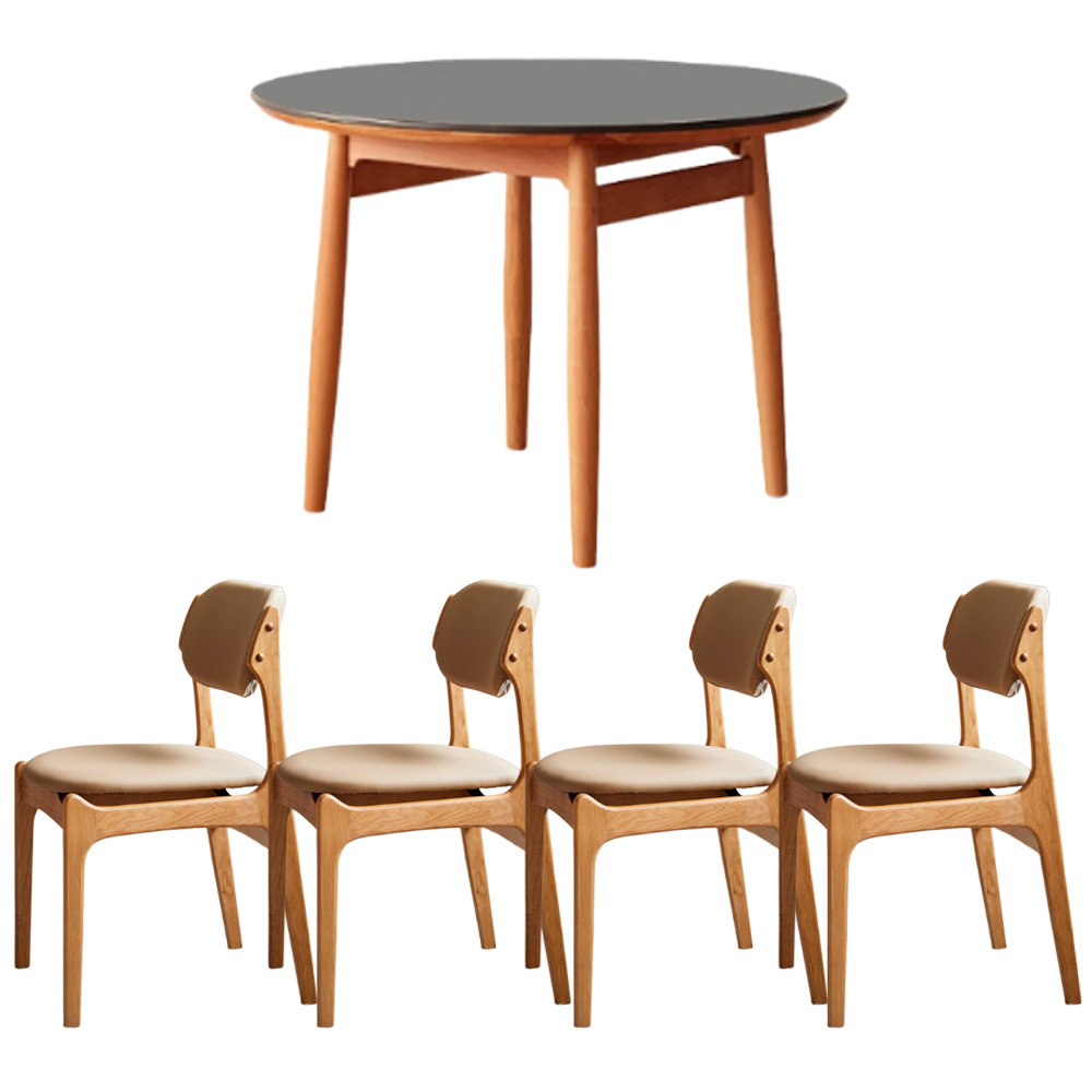 Beicang Home Beautiful Stable Rock Slab Cherry Wood Round Table ...