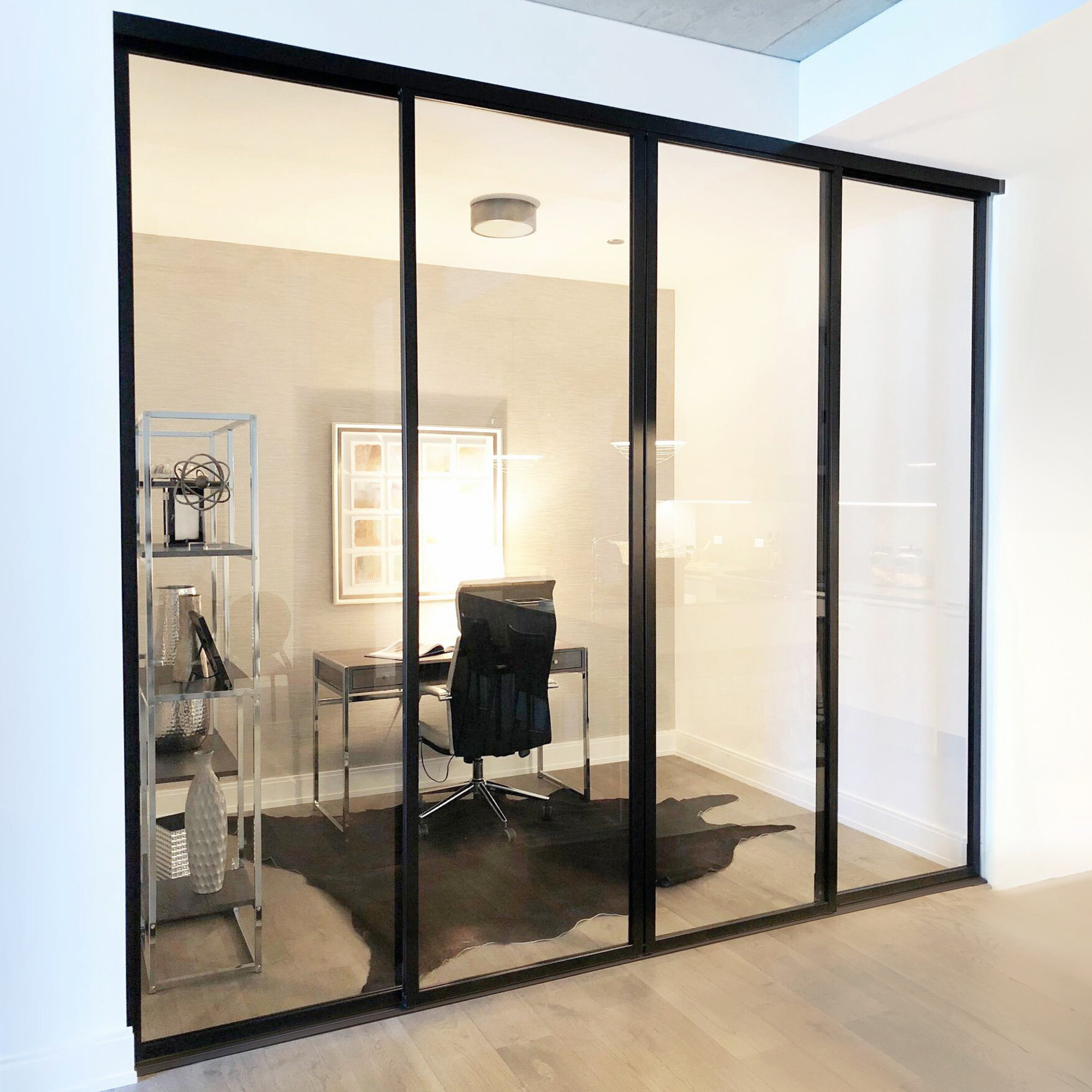 The Sliding Door Company 4 Panel Clear Glass Room Dividers - Sliding ...