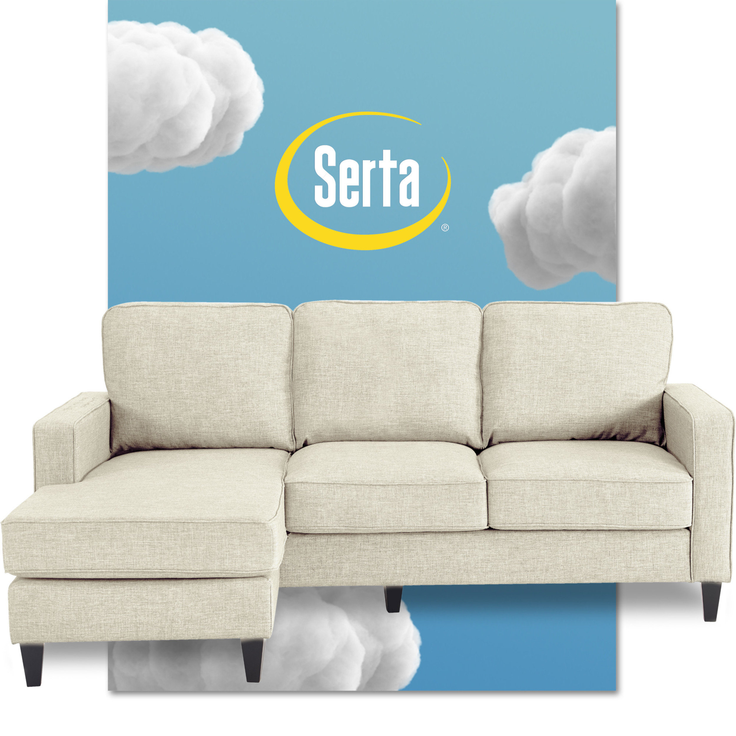 Serta Harmon Upholstered Reversible Sectional Sofa and Chaise & Reviews ...