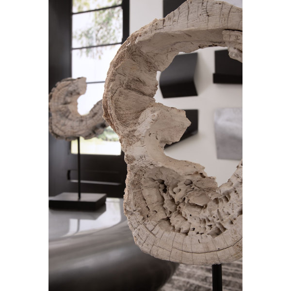 Phillips Collection Eroded Wood C Sculpture on Stand, Assorted | Perigold