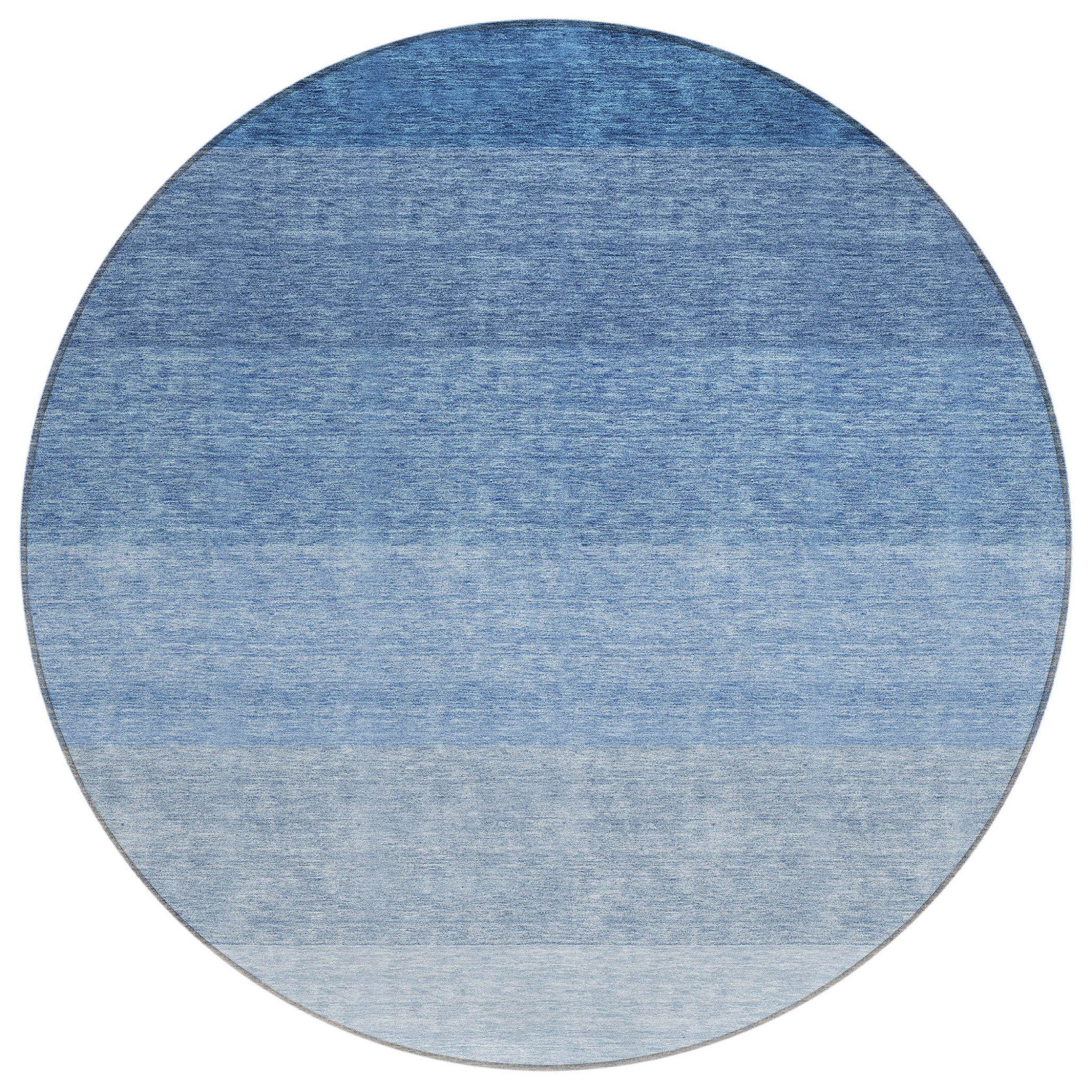 HomeRoots 8' Blue Round Ombre Washable Indoor Outdoor Area Rug | Wayfair