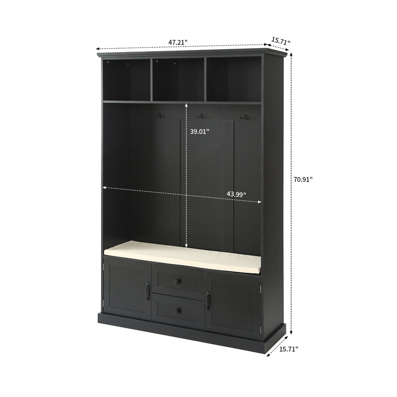 Red Barrel Studio® Nesrine Modern and practical hall tree with hooks ...