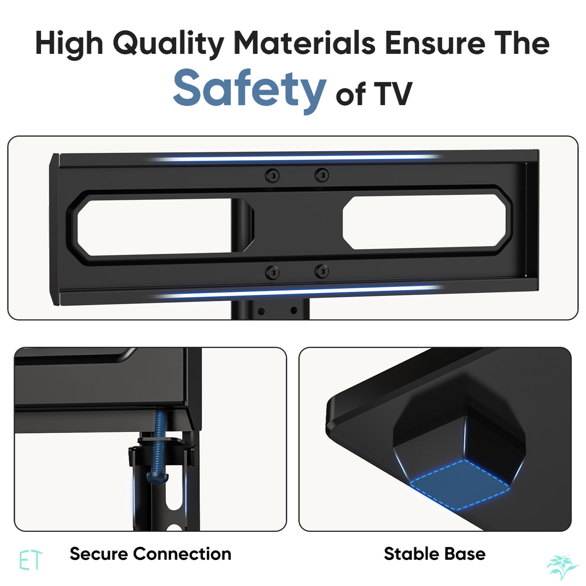 Symple Stuff Universal Rotating TV Stand, 3-Height Adjustable Desktop ...