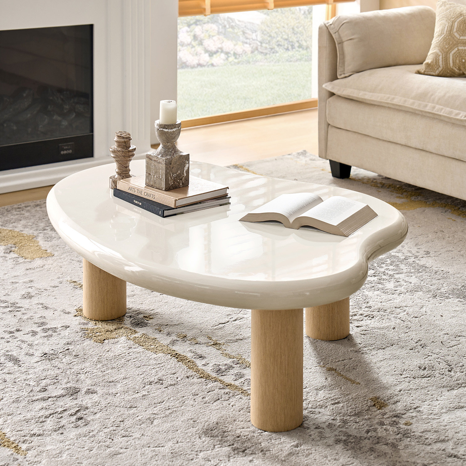 Ivy Bronx Lexis Modern High-Gloss Asymmetric Coffee Table - Wayfair Canada