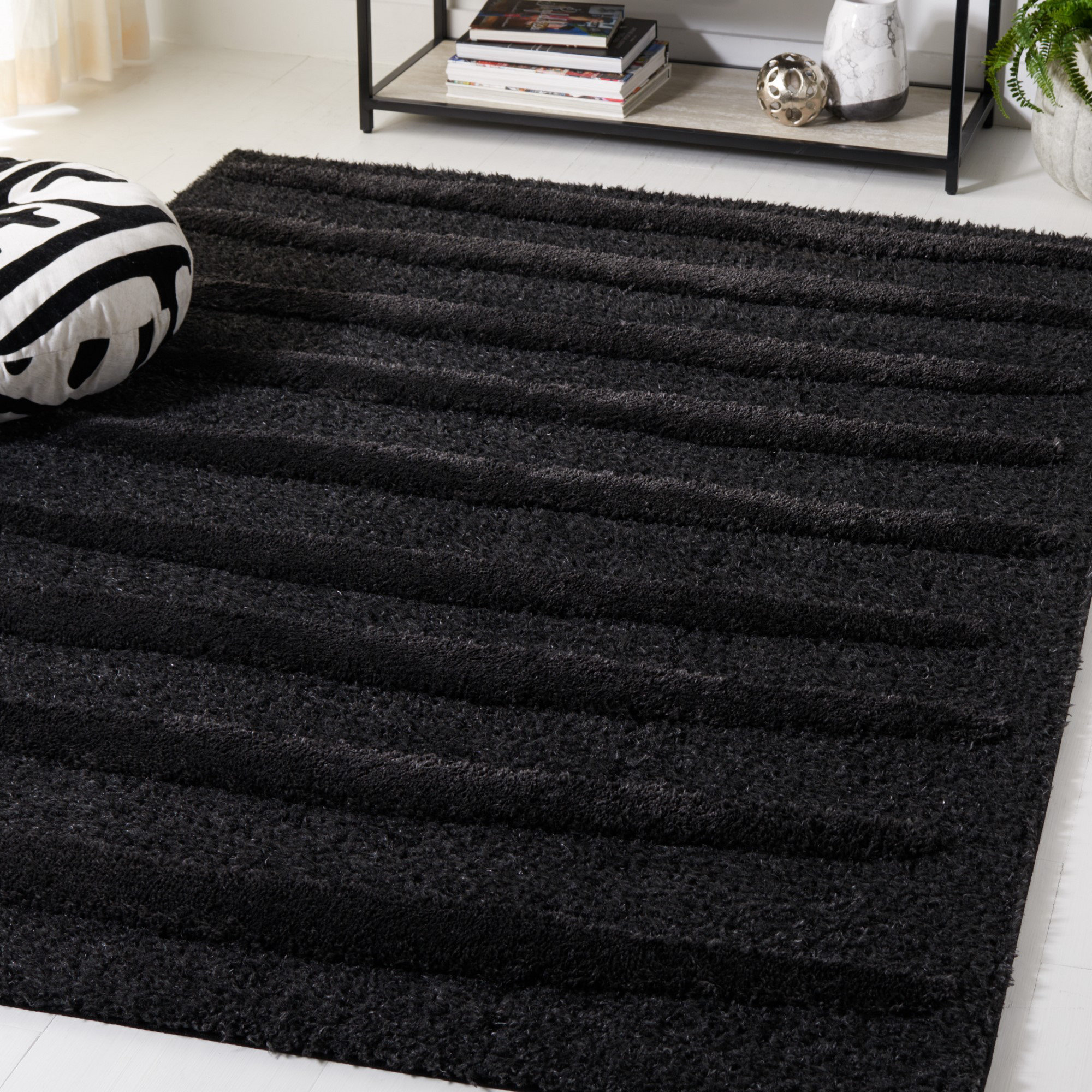 Dakota Fields Adedapo Hi-Lo Shag Performance Solid Color Rug & Reviews ...
