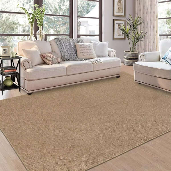 Ebern Designs Washable Area Rug for Living Room Solid Textured Vintage ...