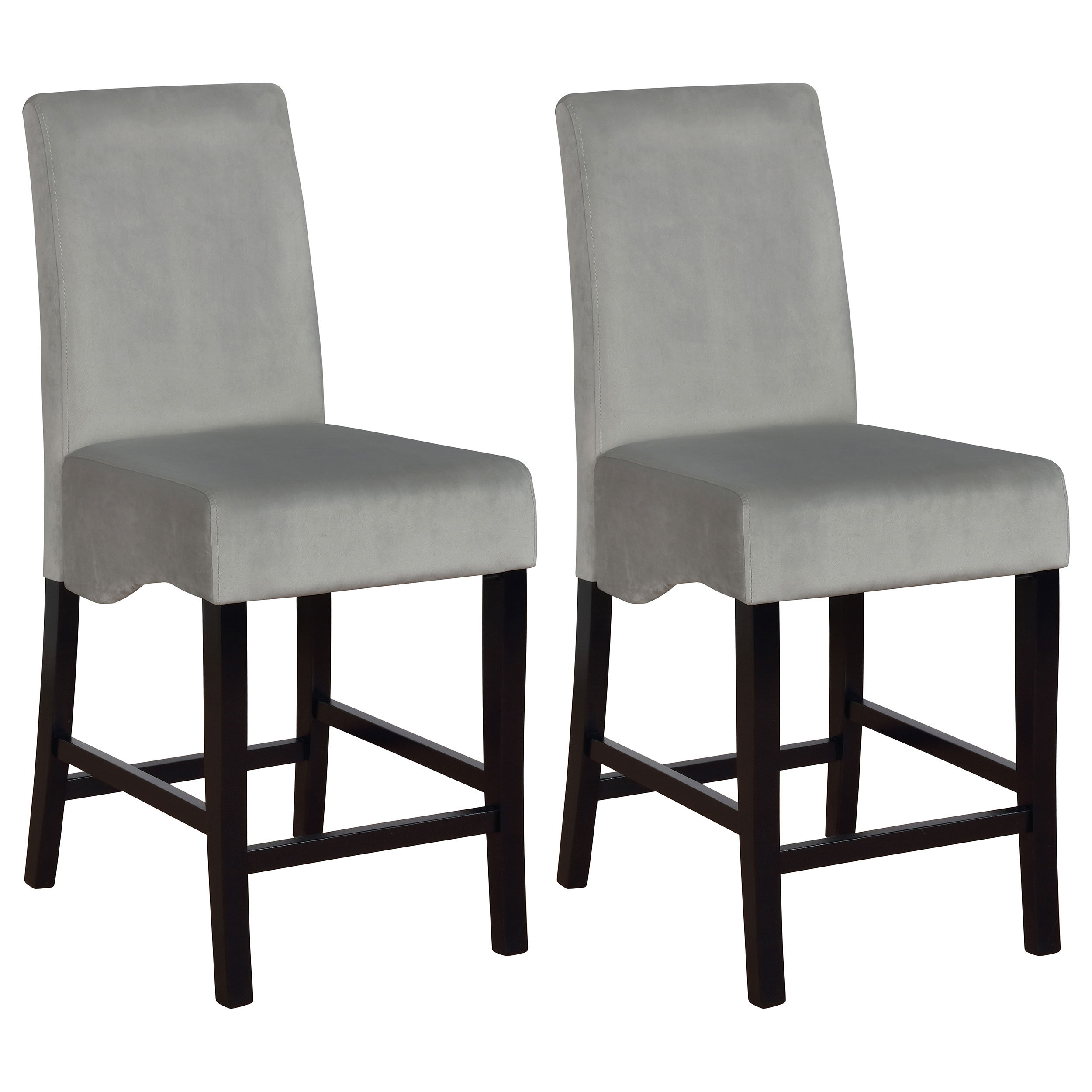 Everly Quinn Stanton Velvet Upholstered Counter Chair Grey (Set of 2 ...