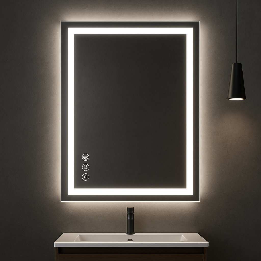 MORVANO Bathroom Mirror with LED Lights Dimmable 3 Colors LED Bathroom ...