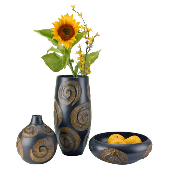 Modern Day Accents Wood Table Vase | Wayfair