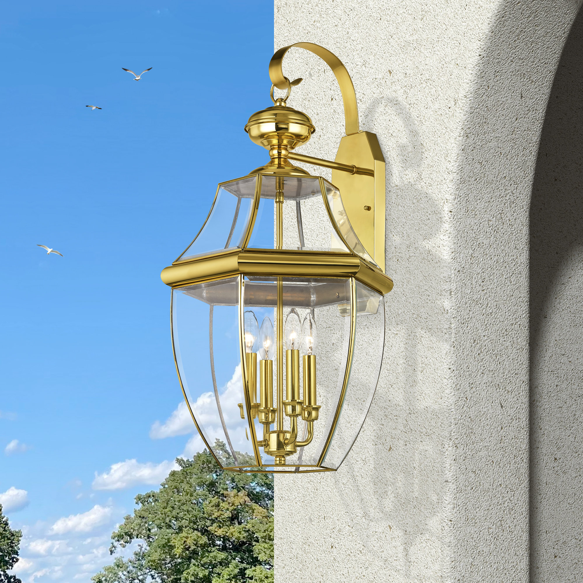 Lark Manor Alexavier Solid Brass Wall Light & Reviews | Wayfair