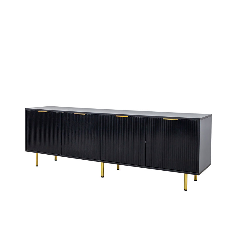 Mercer41 Modern Warm Black TV Cabinet For 80 Inch TV Stands | Wayfair