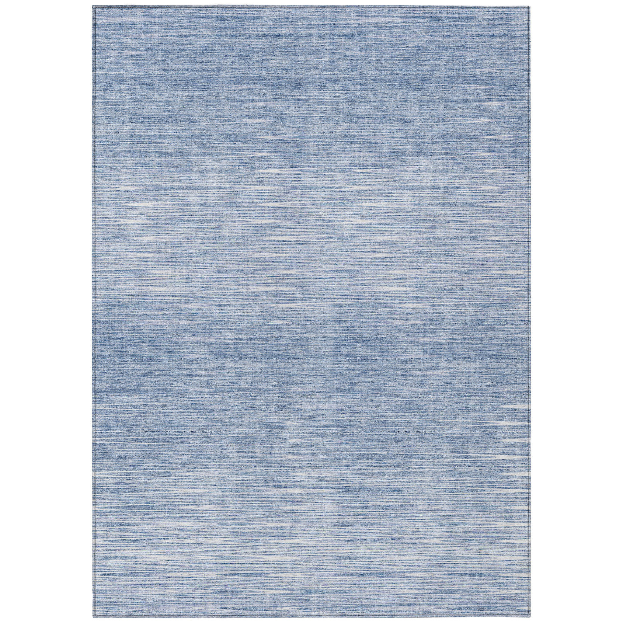 Orren Ellis 10' X 14' Denim Blue And Blue Abstract Washable Indoor ...