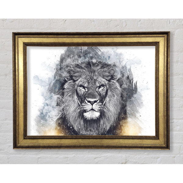 Bright Star Lion Distortion Grunge - Single Picture Frame Print ...