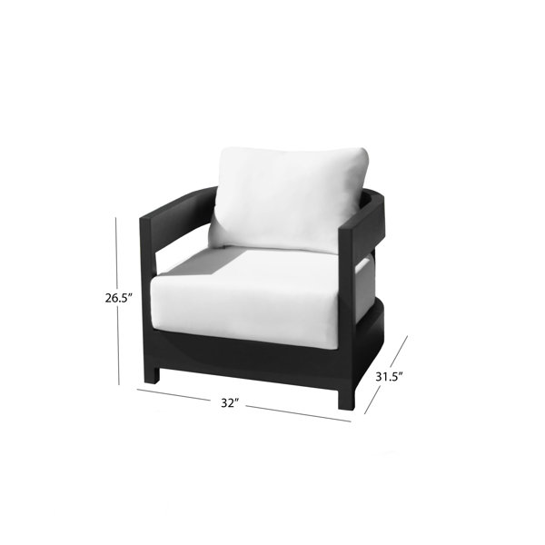 Joss & Main Everlee Patio Chair with Cushions & Reviews | Wayfair