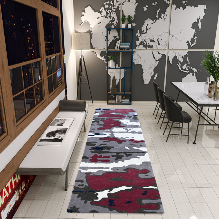 Orren Ellis Wool Runner Modern Design Red Colour 2.5ft X 8 Ft - Wayfair ...