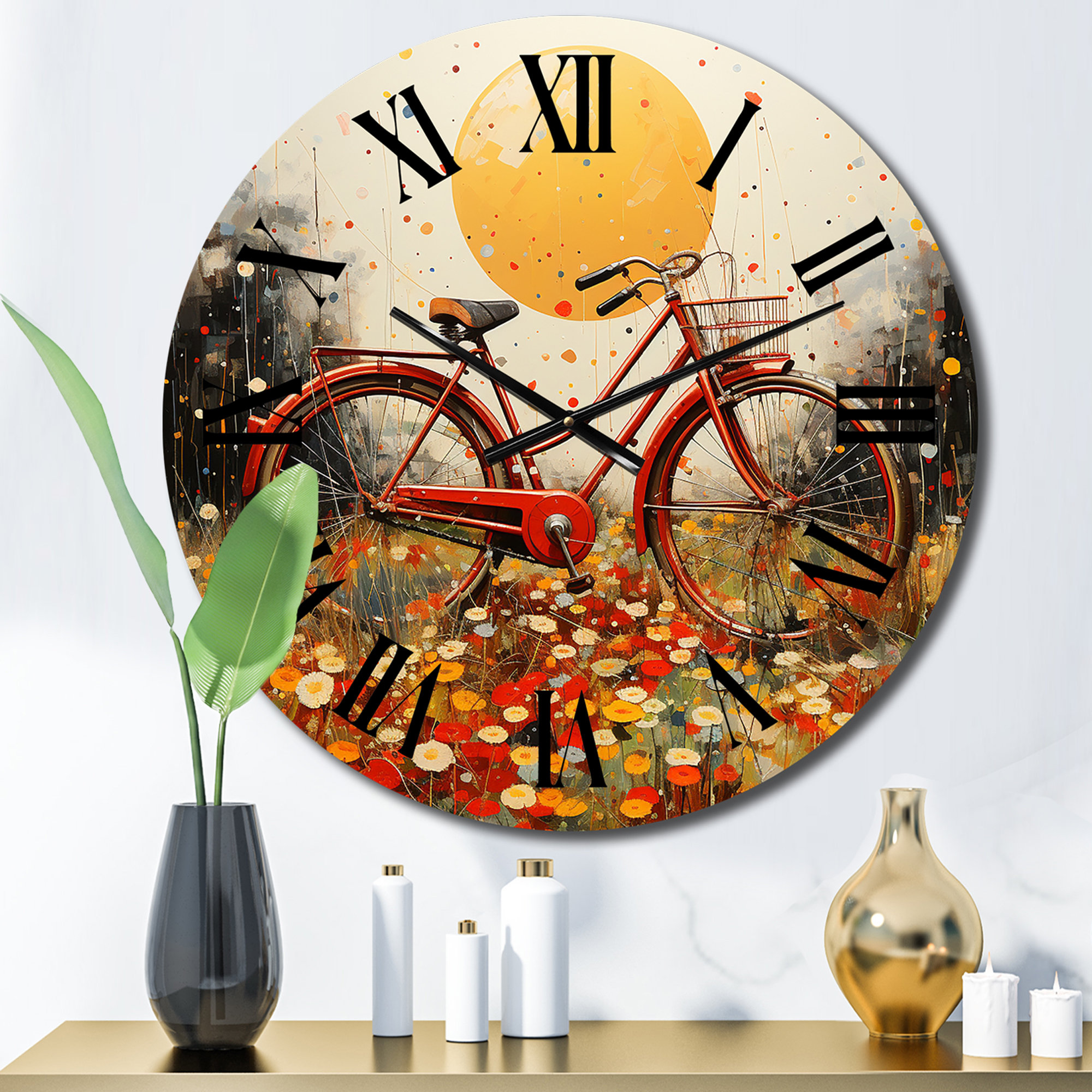 East Urban Home Bicycle Pedals of Time IV - Transportation Wall Clock ...