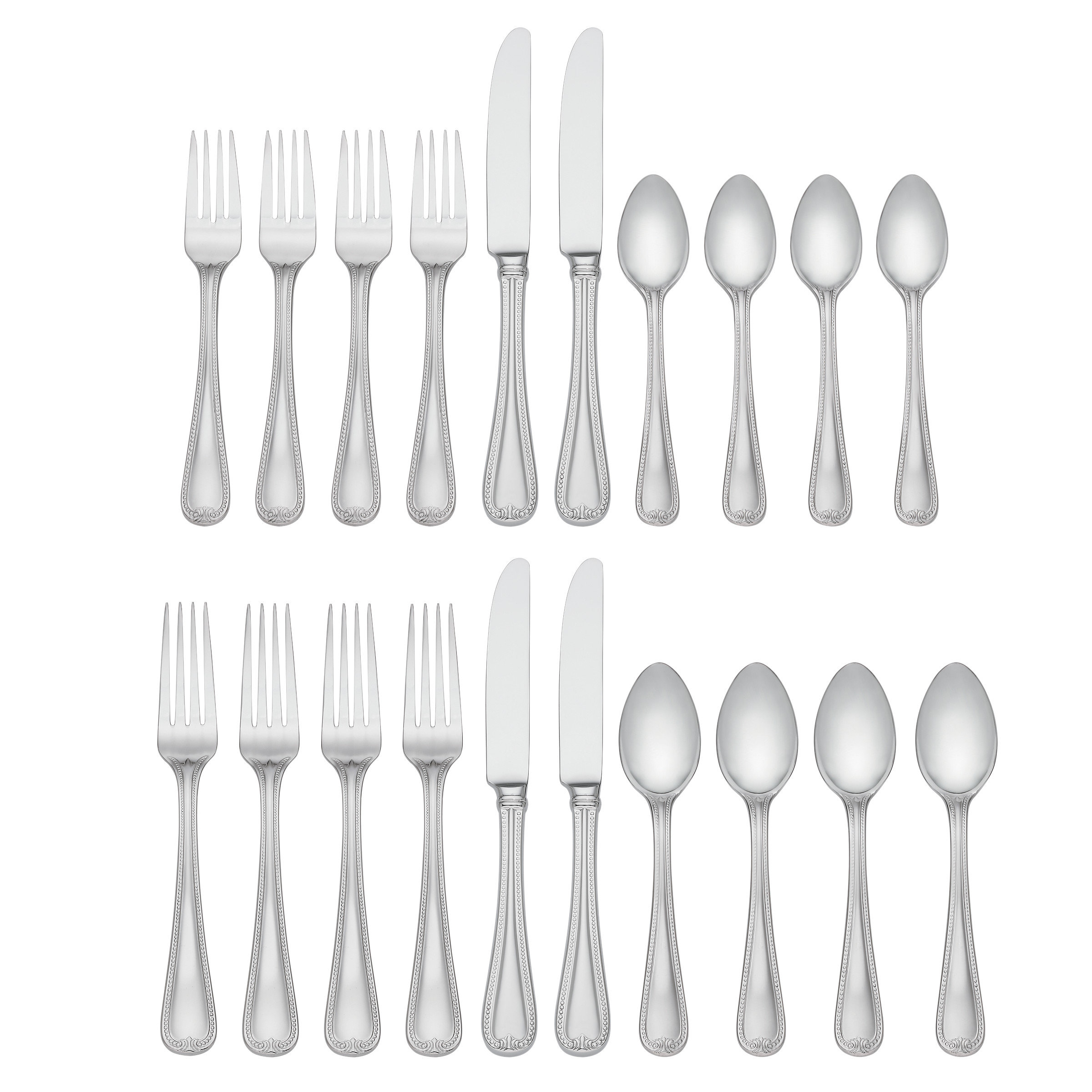 Lenox Vintage Jewel 20 Piece 18/10 Stainless Steel Flatware Set ...
