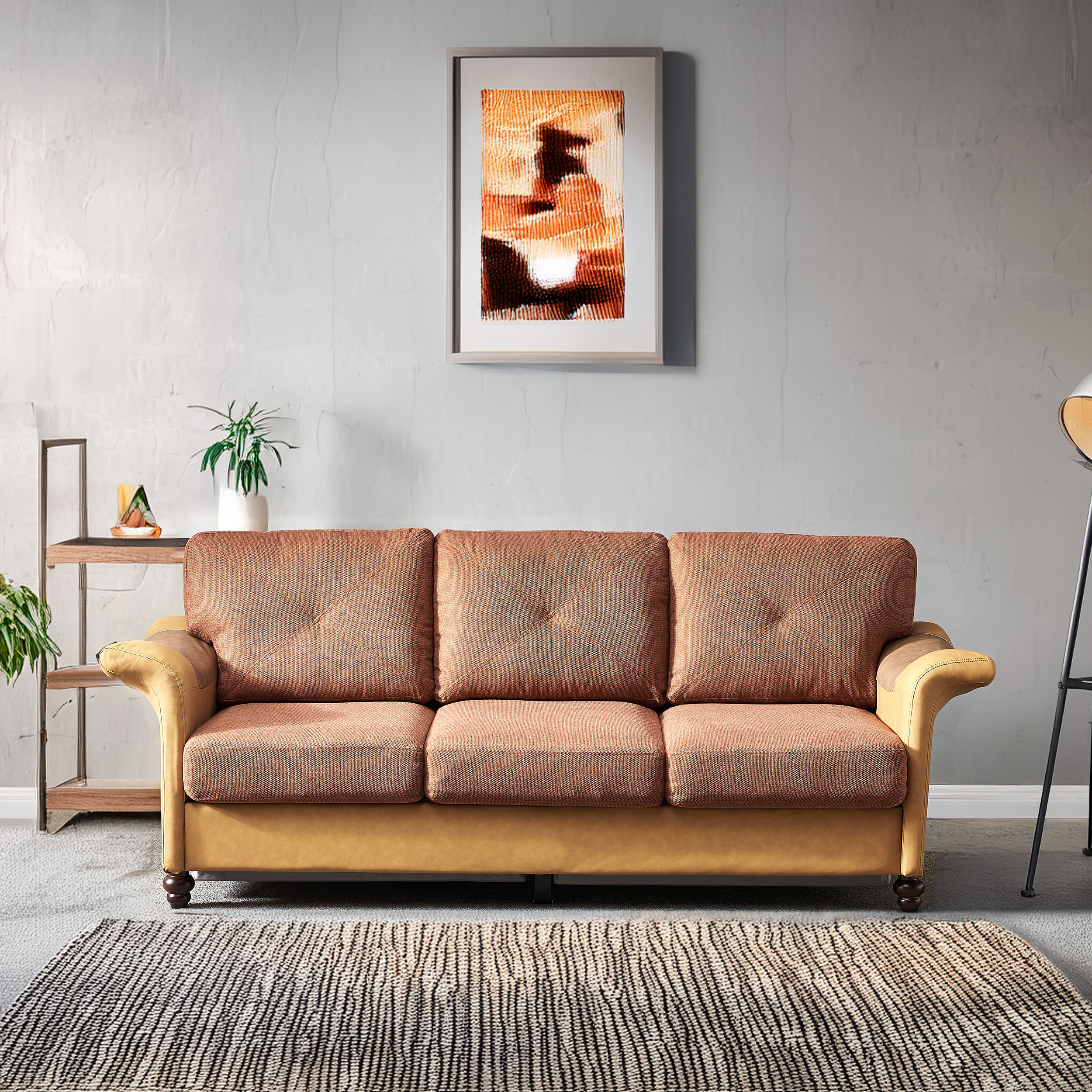 Red Barrel Studio® Living Room Furniture Linen Fabric With Wood Leg ...