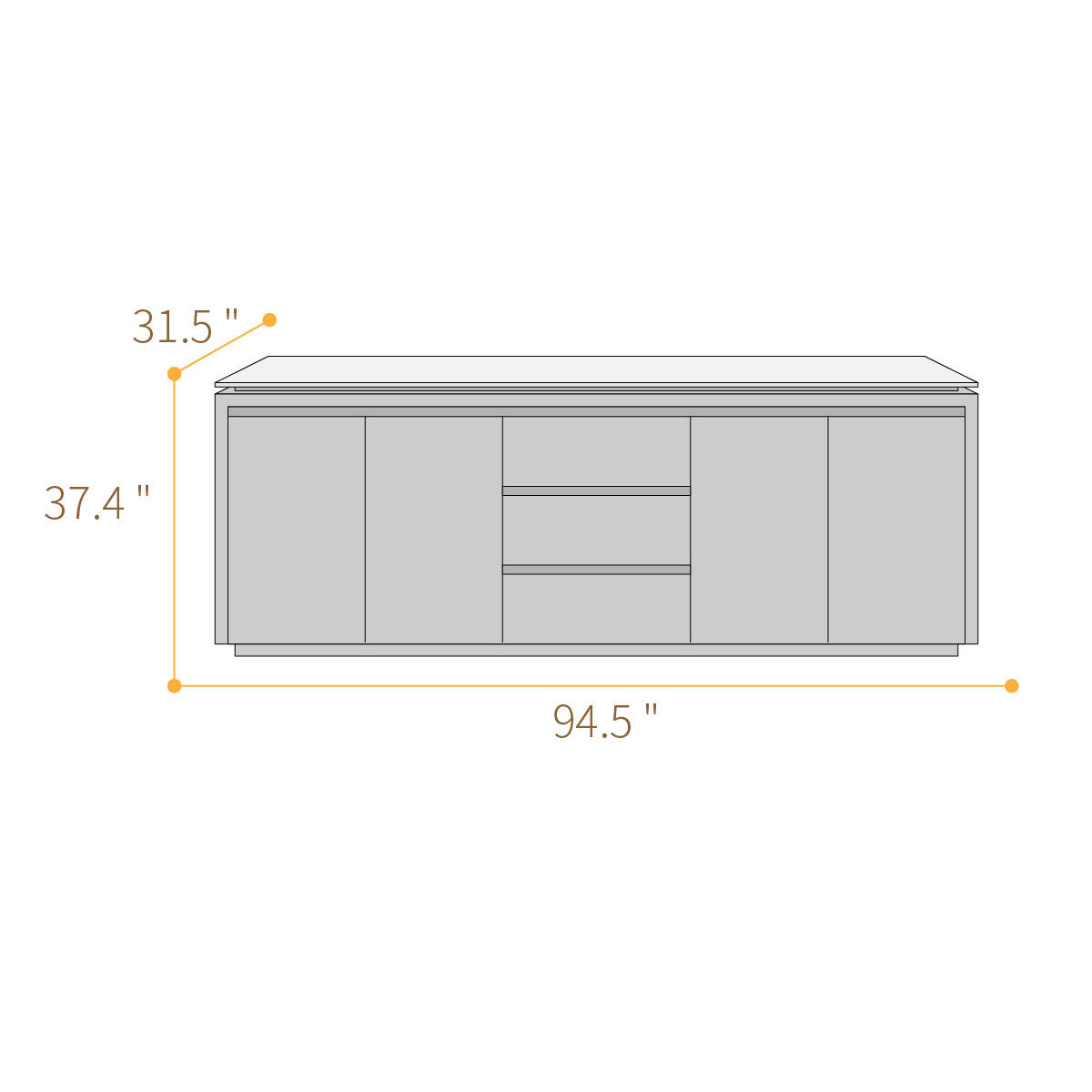 Artistic Soul XKX Premium Furniture 94.49-Inch Kitchen Island with ...