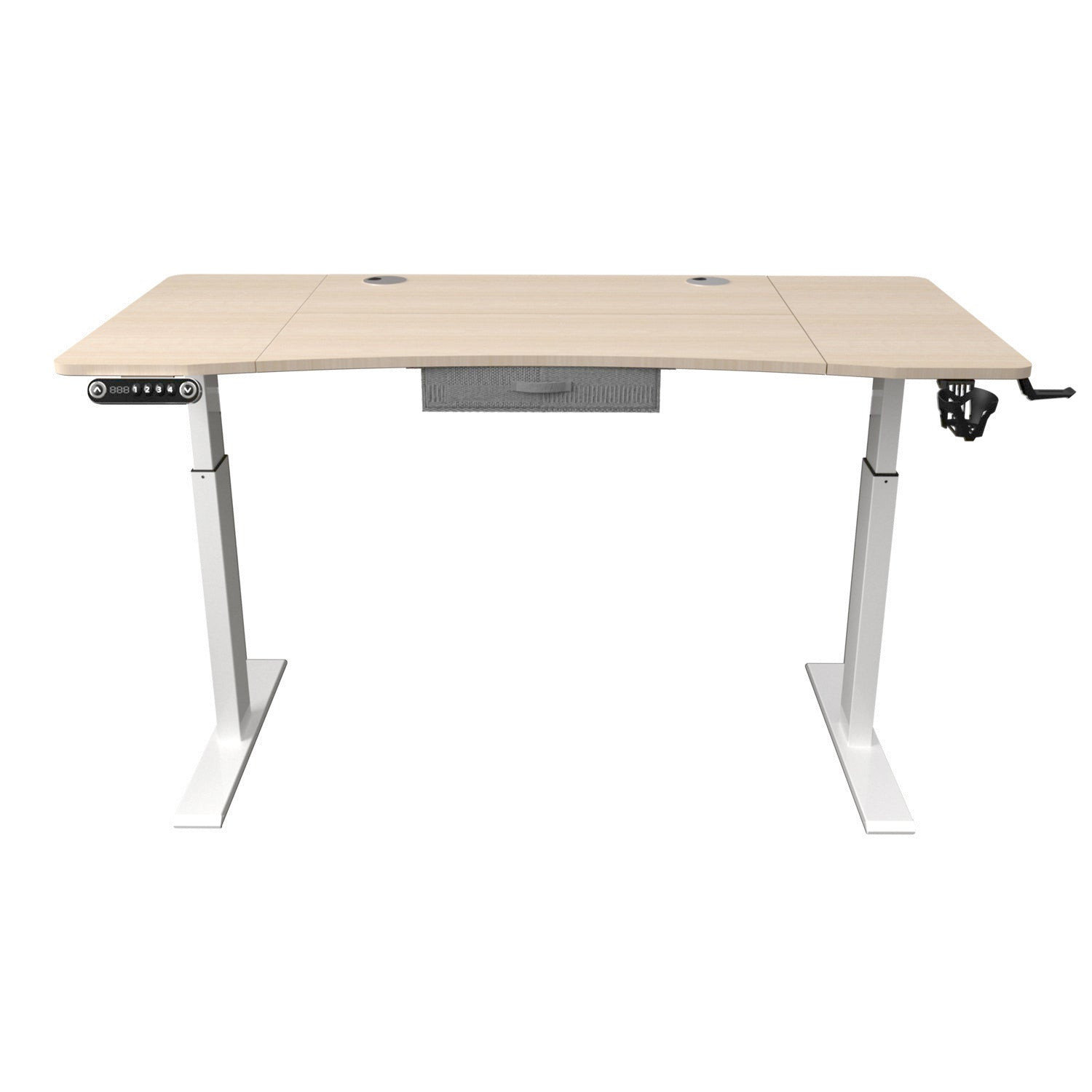 HomeRoots Adjustable Oak and White Wood and Metal Standing Desk ...