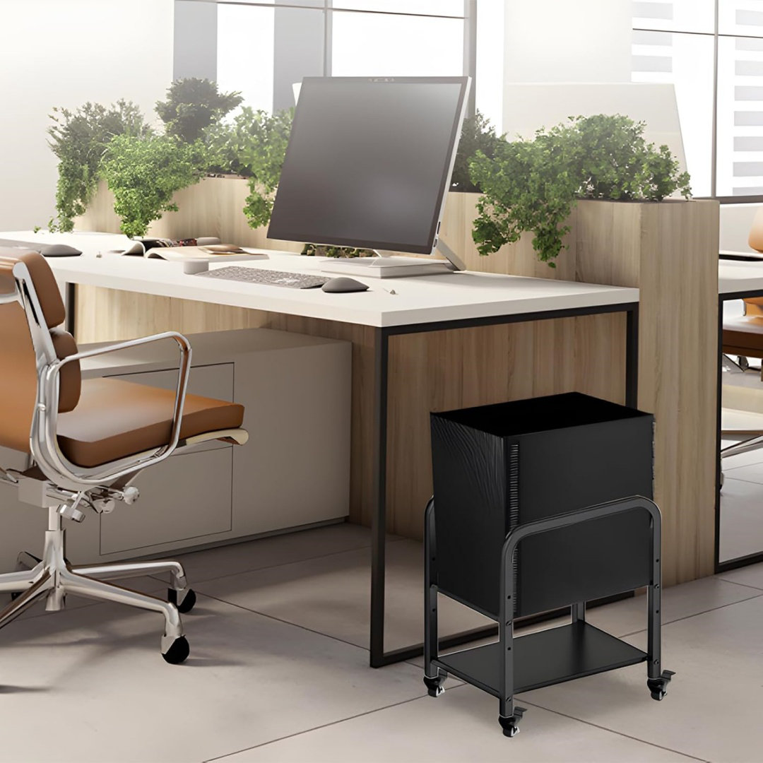 CUPTIFY Computer Tower Floor Stand, Height Adjustable PC Stand 2-Tier ...