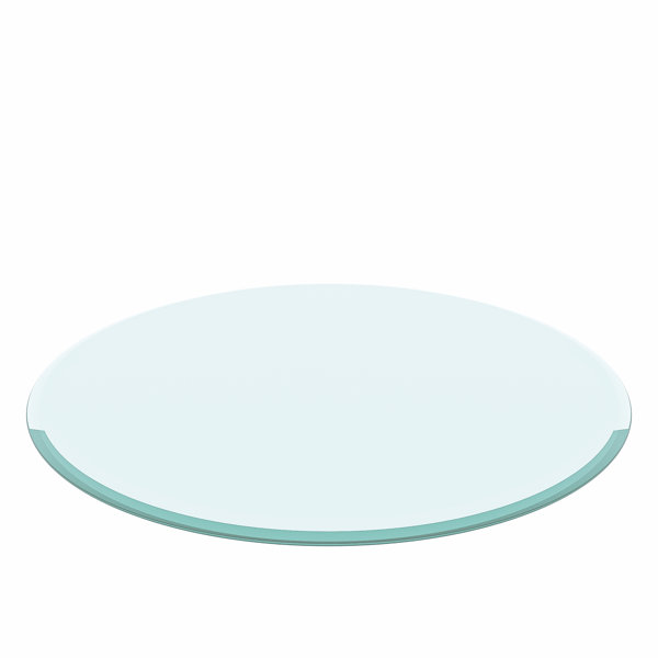 BEAUTME Tempered Glass Circular Micro-beveled Edge Table Top | Wayfair