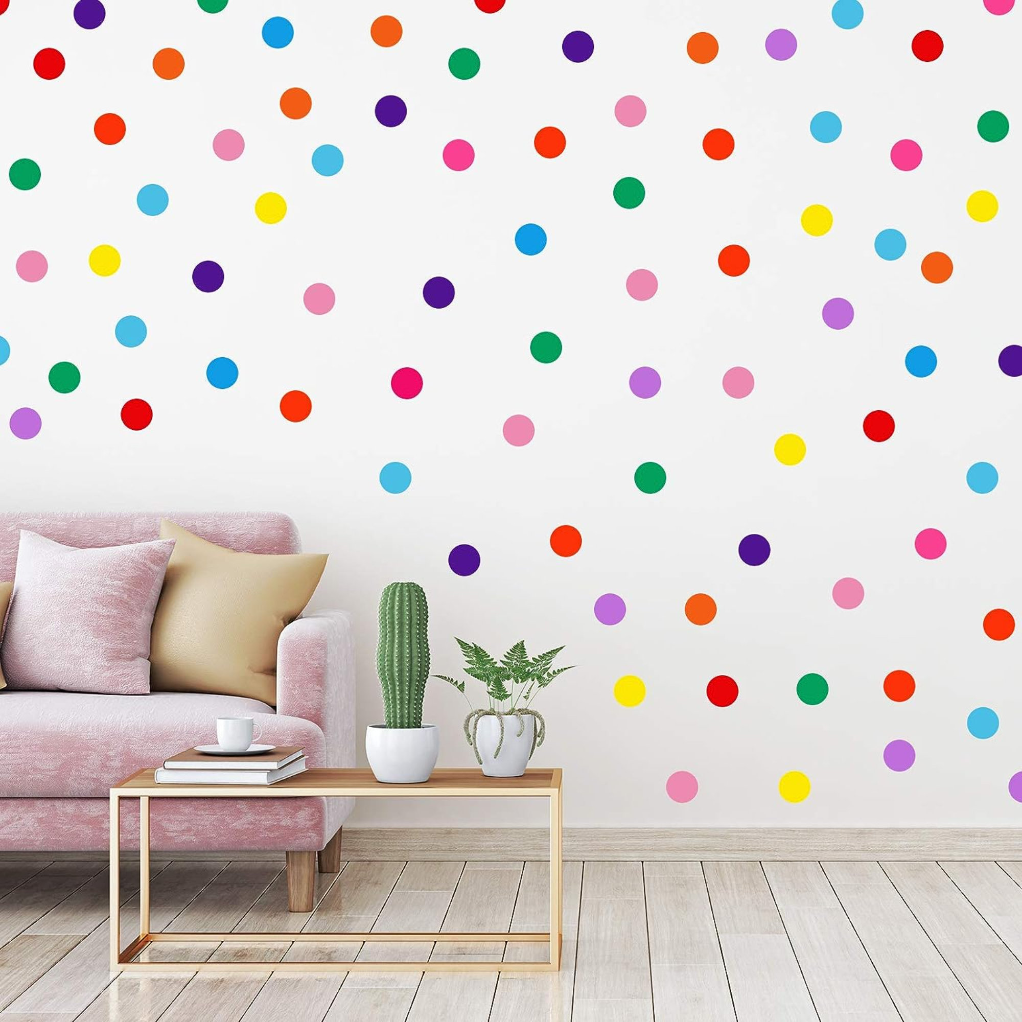 Ebern Designs 240 Pieces Polka Dots Wall Decals 2 Inch Multi-Colour ...