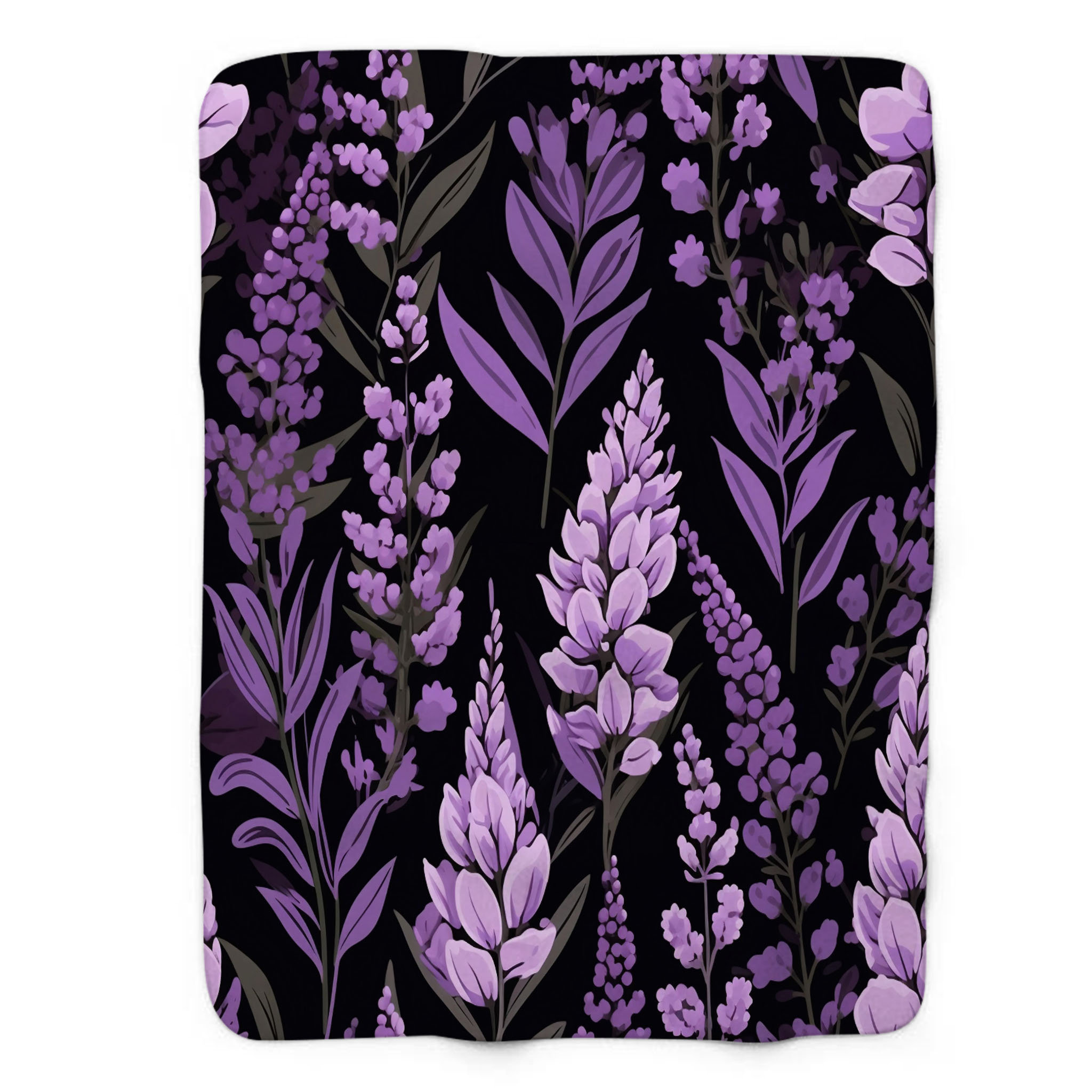 MentionedYou Deep Purple Petals - 1 Piece Premium Sherpa Blanke Throw ...