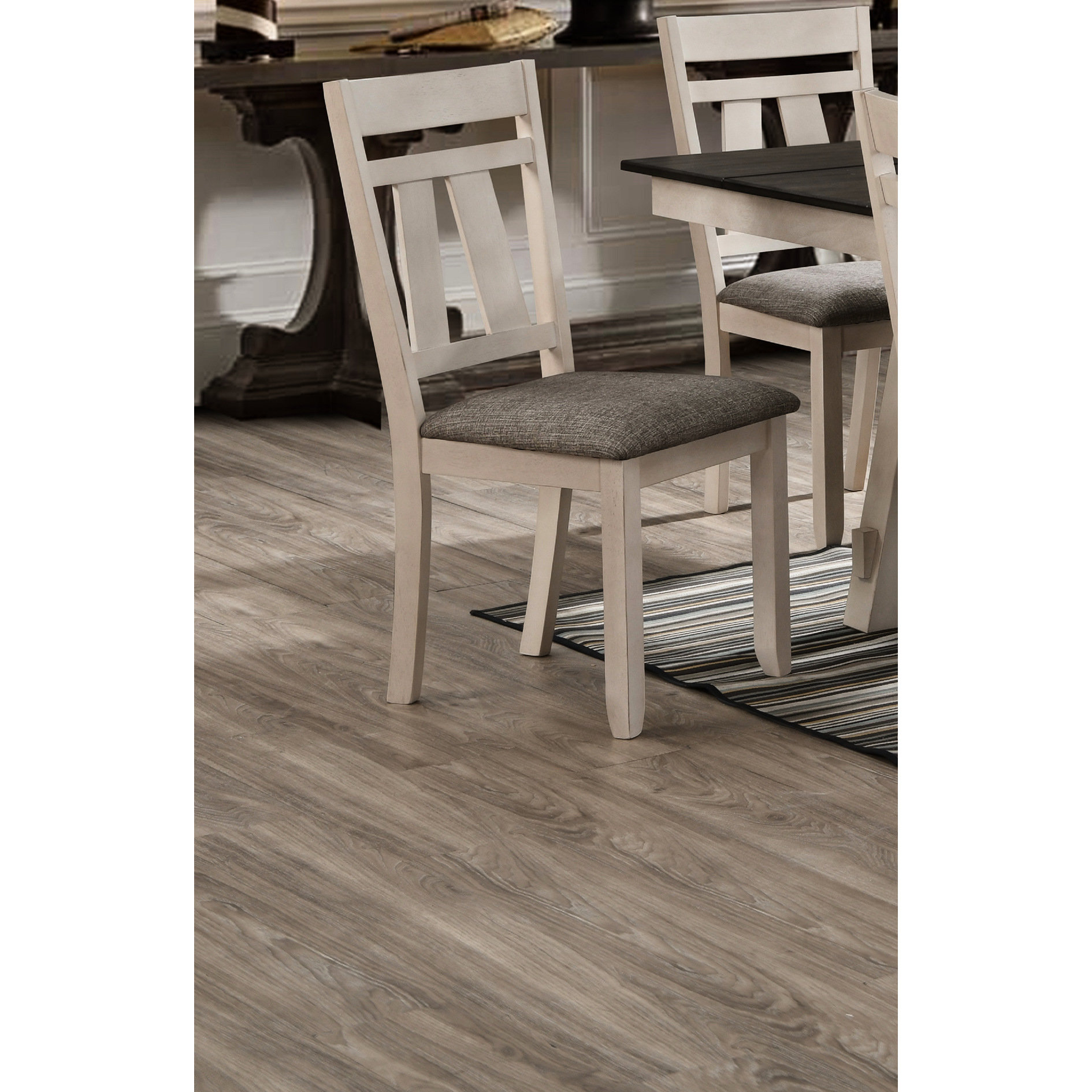 Lark Manor™ 2pc Cottage Style Dining Chairs, Chalk Upholstered Seat ...