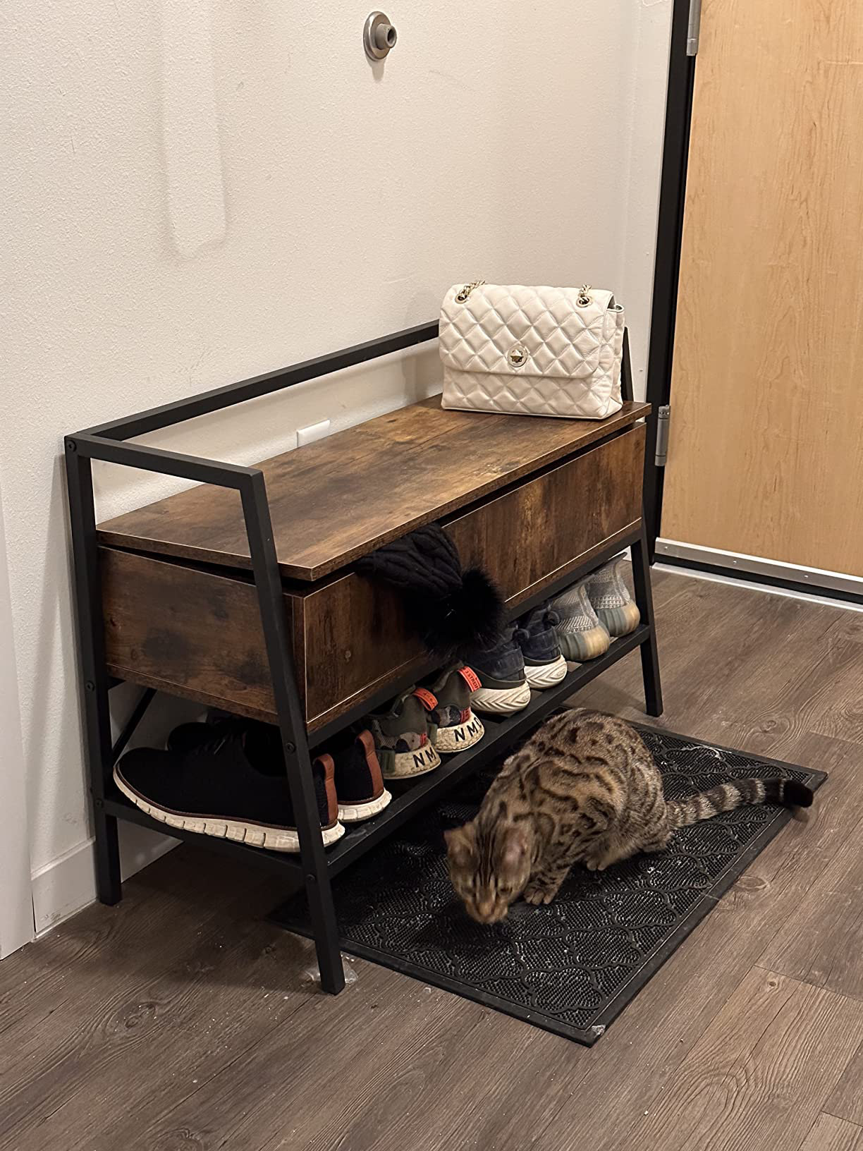 17 Stories Entryway Shoe Bench with Shoe Rack, Entry Bench Shoe ...